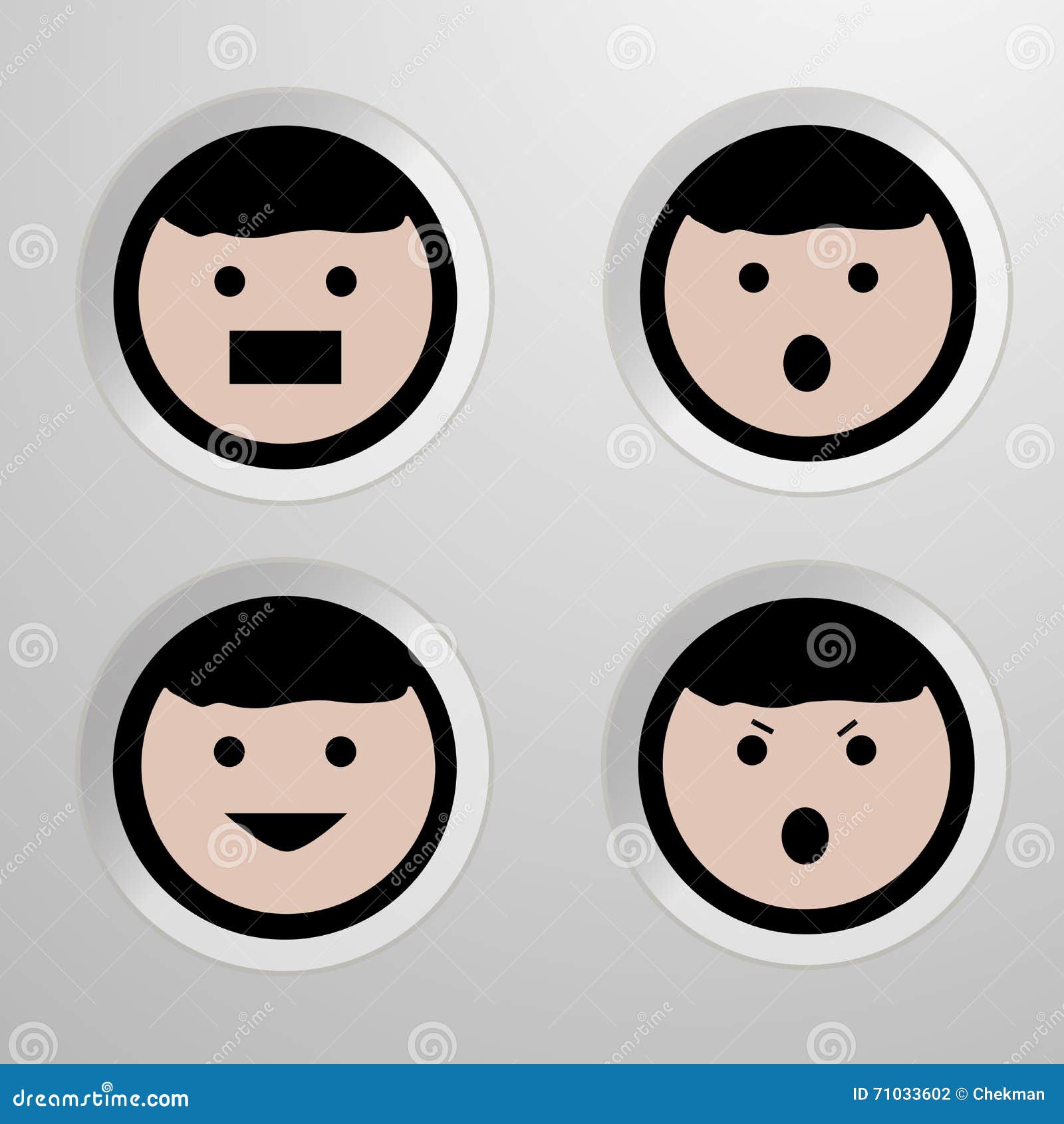 Four Emotion of Face - Illustration. Stock Illustration - Illustration ...