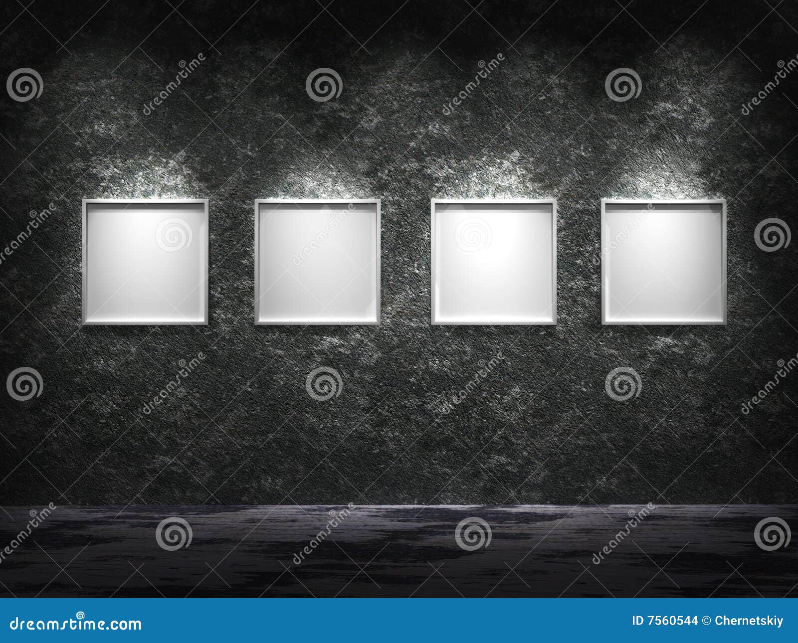 Four empty frames stock illustration. Illustration of paints - 7560544