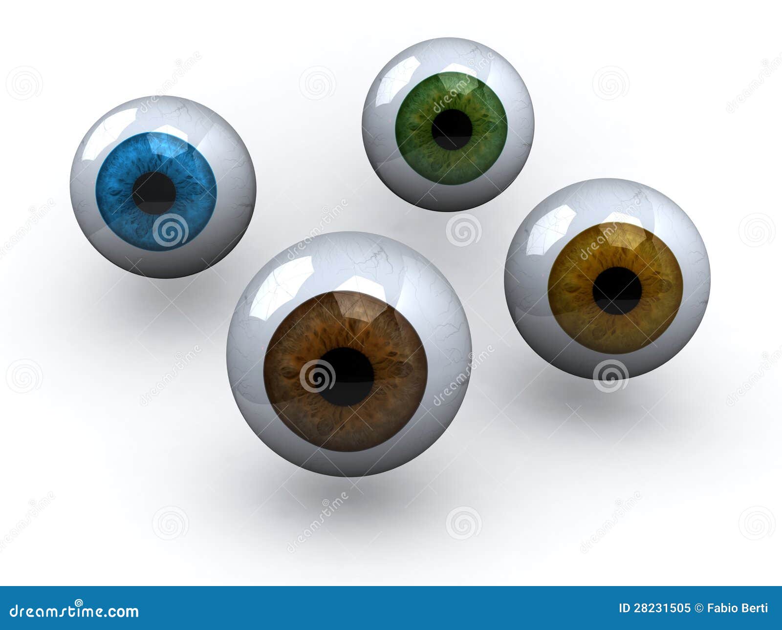 Four Eyeball with Different Colors Stock Illustration - Illustration of ...