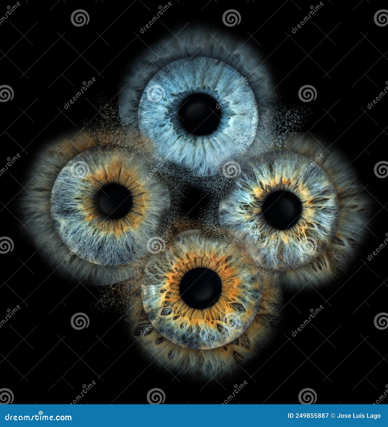 Four Eyes Taken in Macro Mode, of Different Persons and Same Color and ...