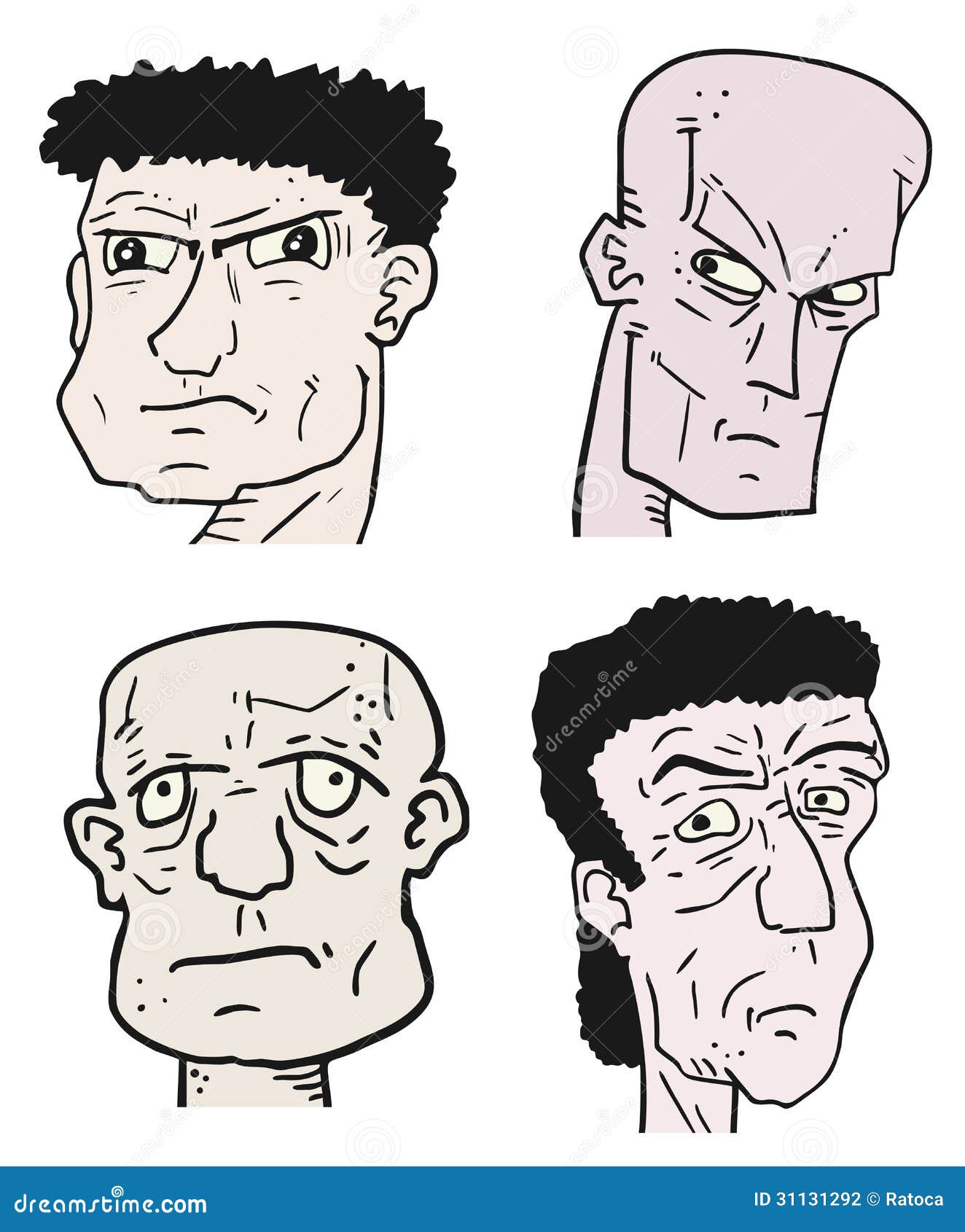 Four face man stock vector. Illustration of symbol, portrait - 31131292