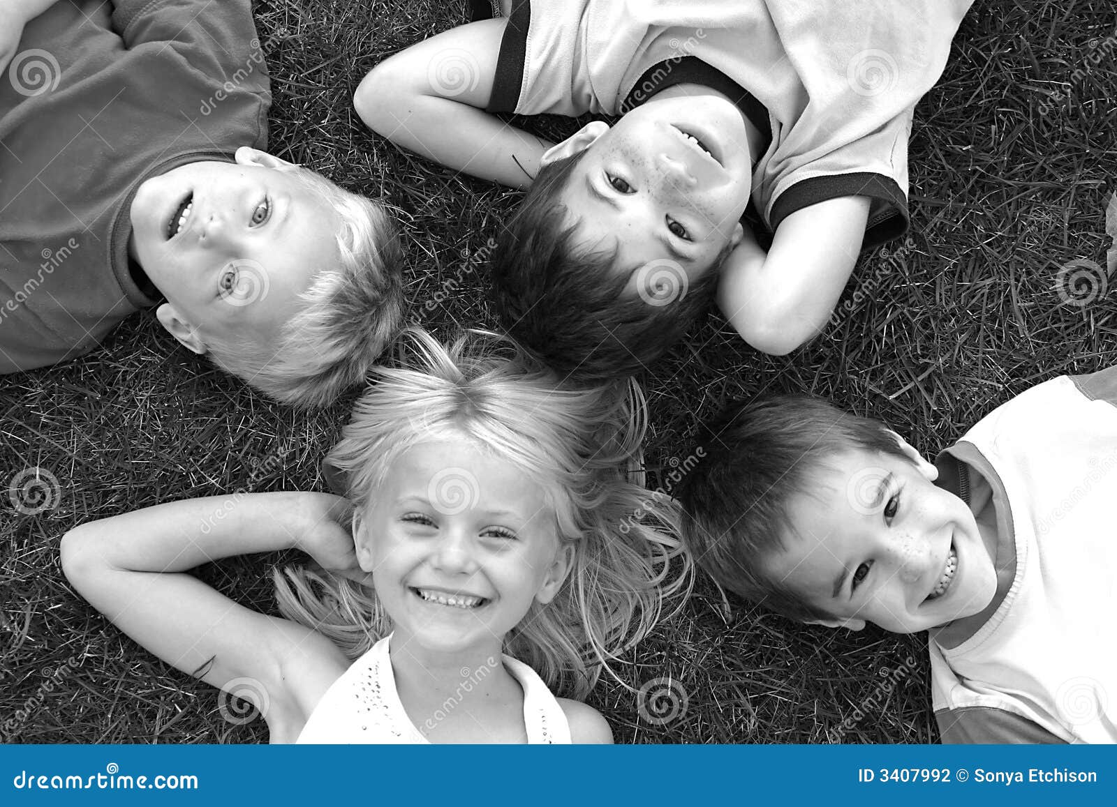 Four Faces stock photo. Image of grass, friend, four, cute - 3407992