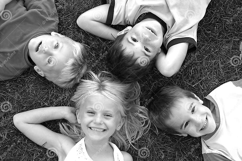 Four Faces stock photo. Image of grass, friend, four, cute - 3407992