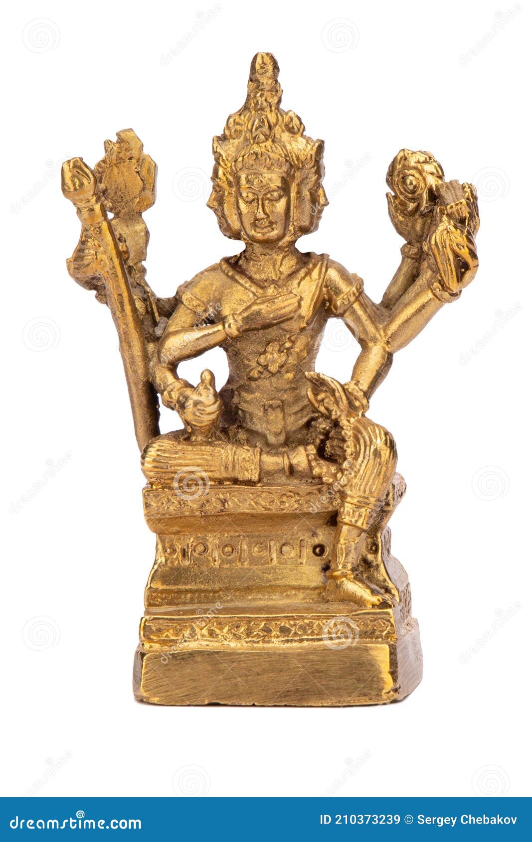 Sculpture Of A Four-armed Hindu Deity. Mythical Creature With Four ...