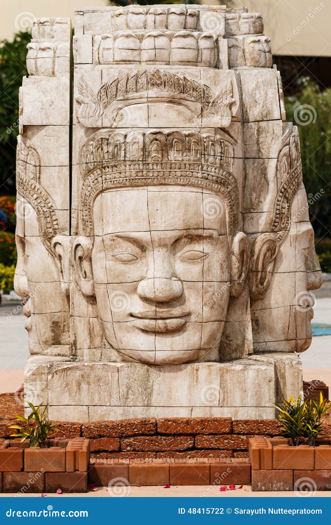 Four faces of deity stock photo. Image of ancient, sculpture - 48415722