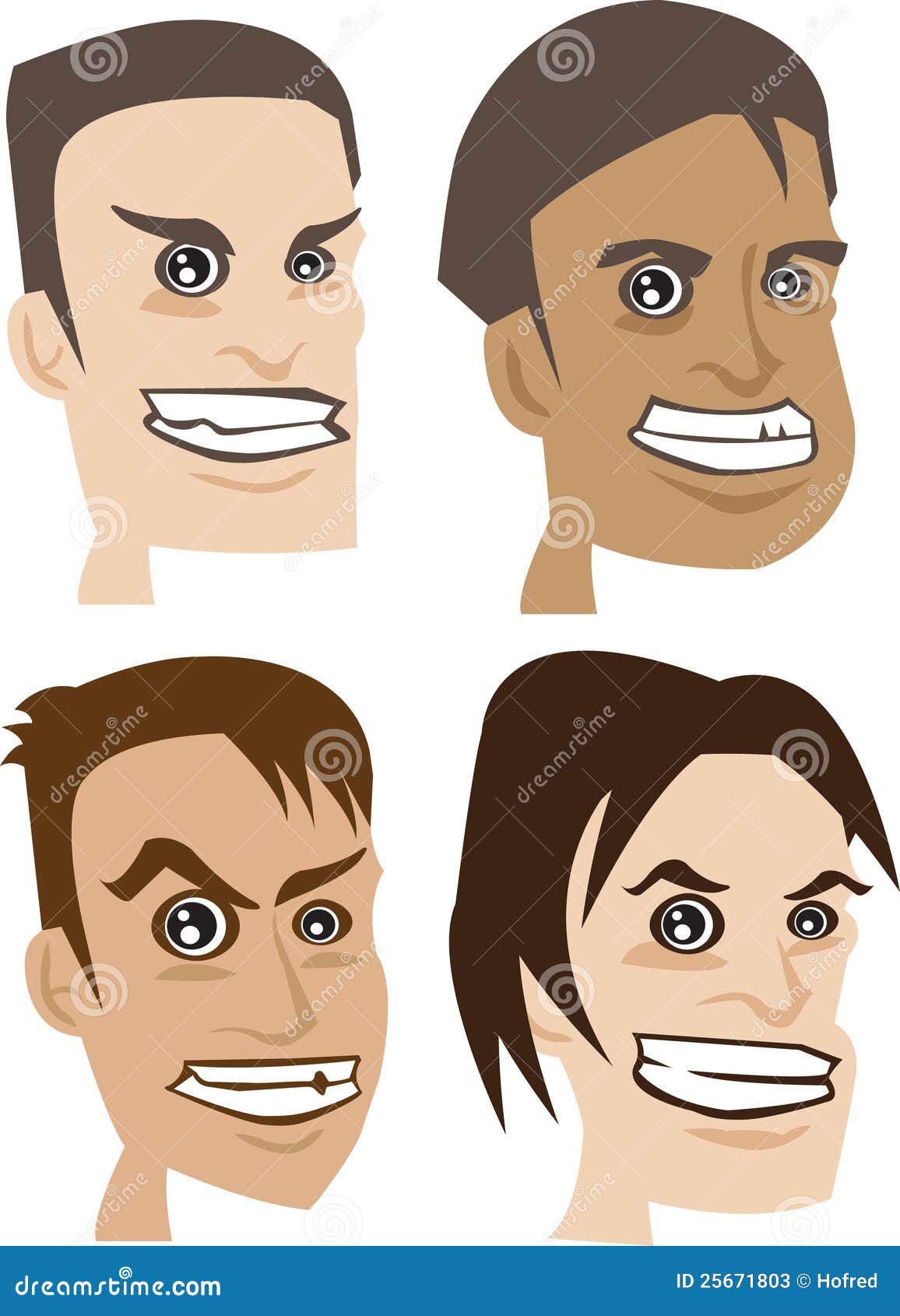 Four Faces Vector Illustration | CartoonDealer.com #2624192