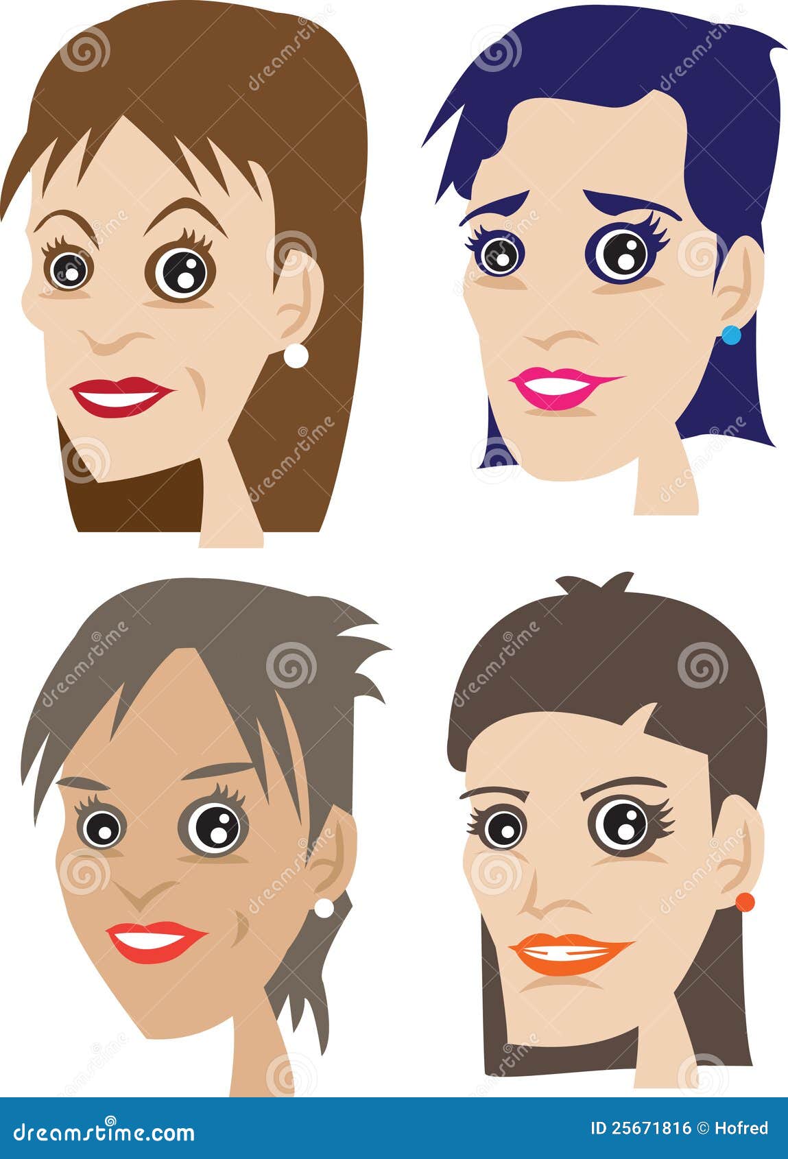 Four Faces Vector Illustration | CartoonDealer.com #2624192