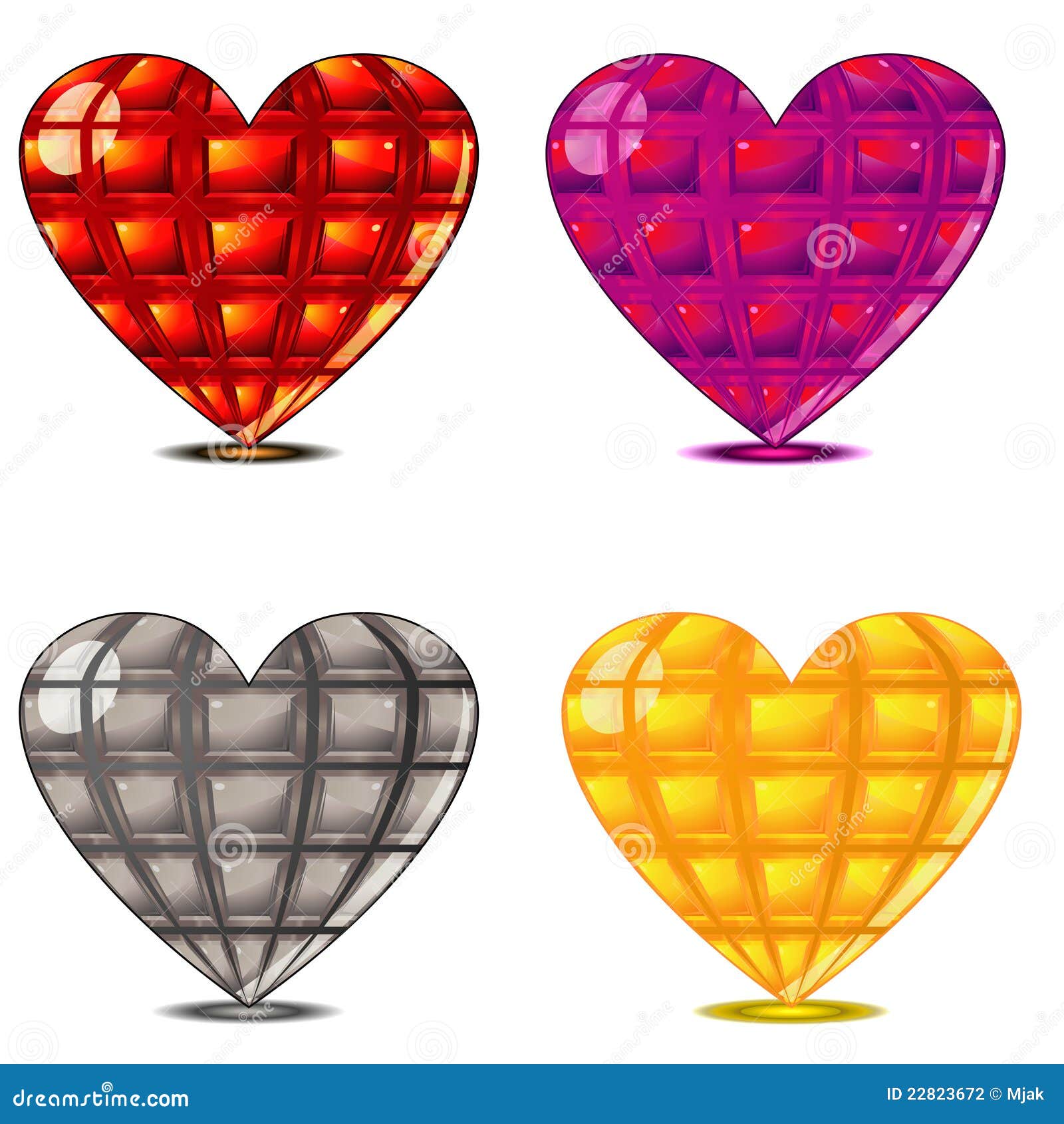 Four faceted hearts stock vector. Illustration of sign - 22823672