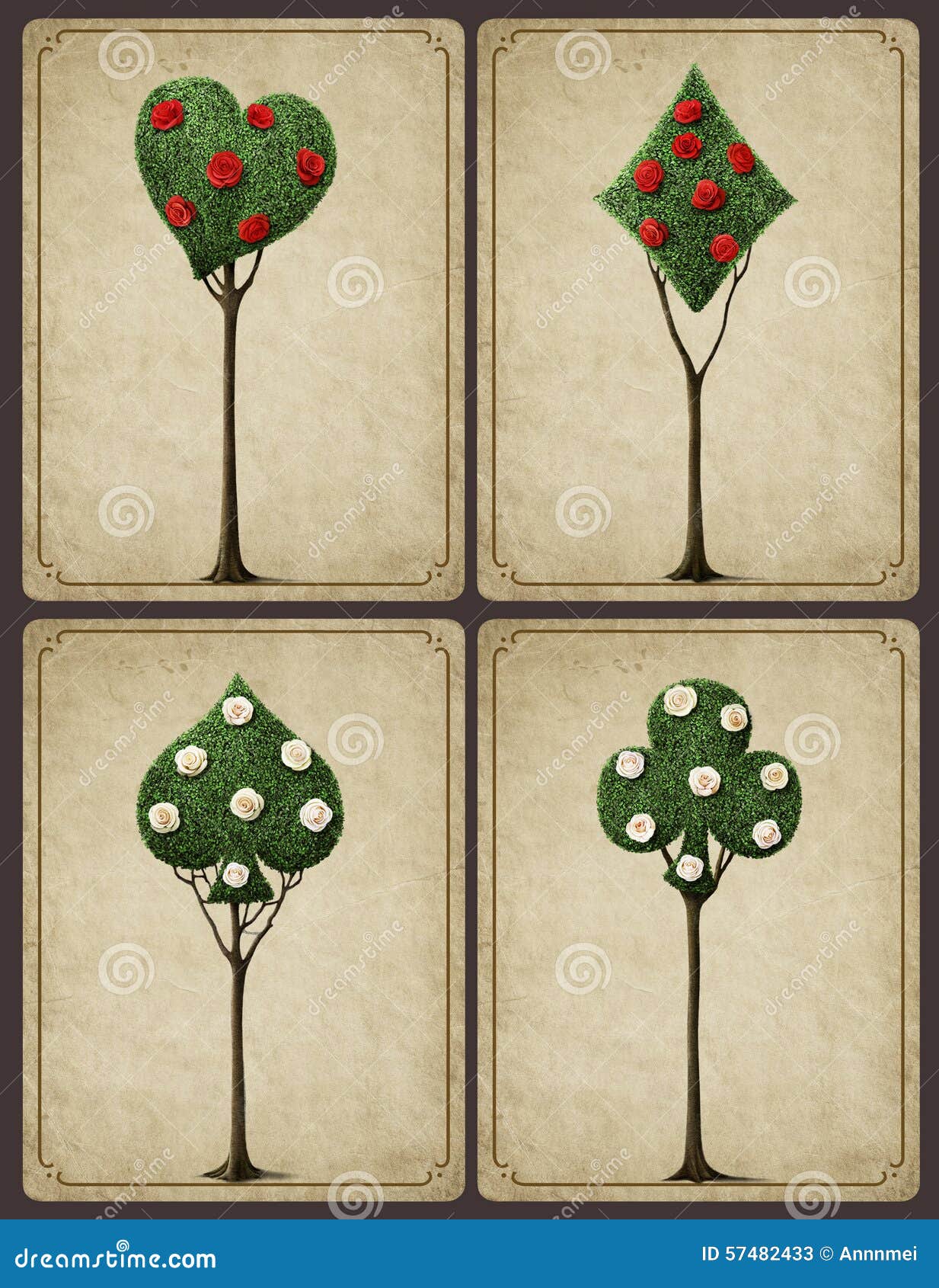 Four fancy tree stock illustration. Illustration of tale - 57482433