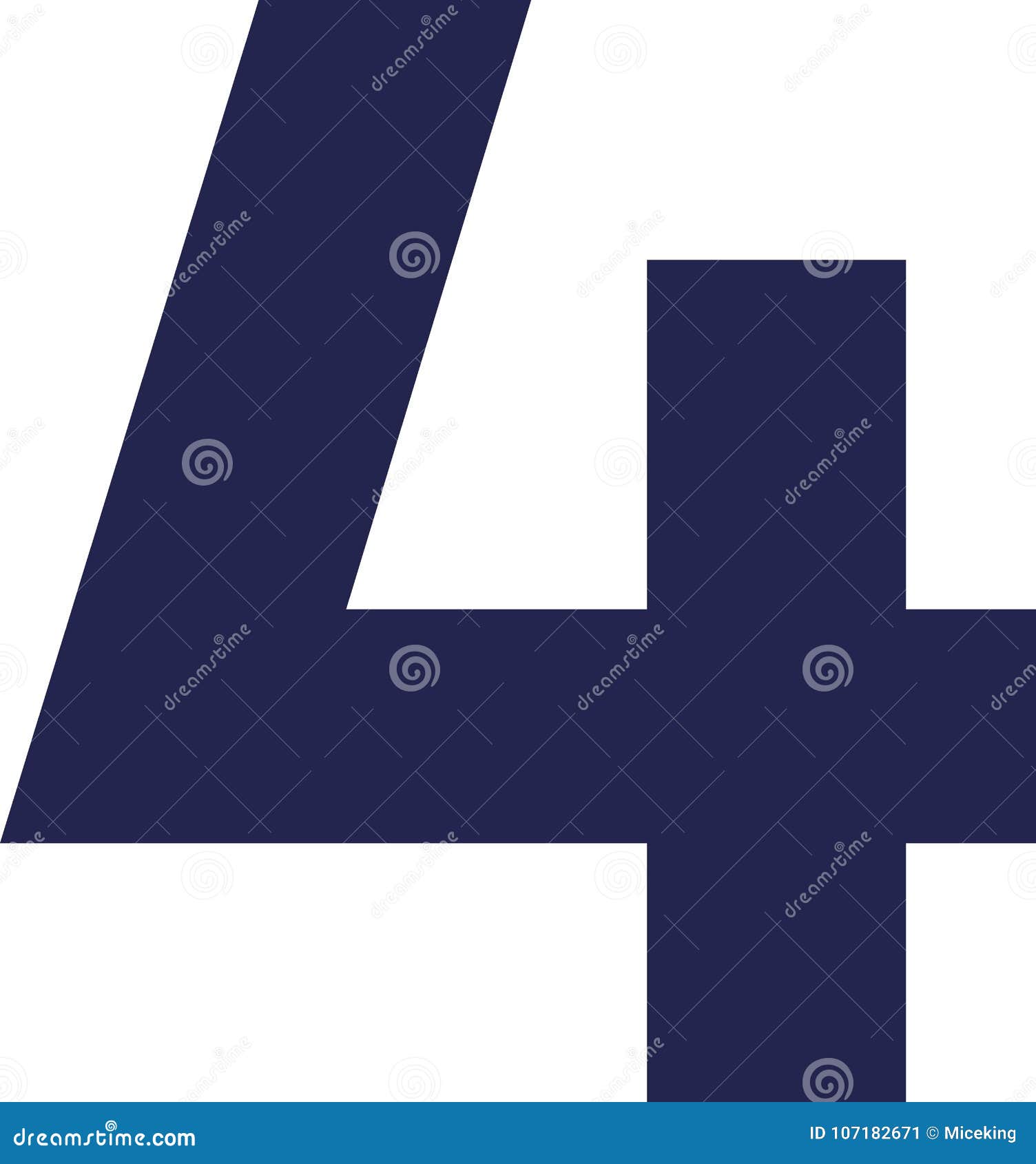 Four fat number digit 4 stock vector. Illustration of character - 107182671