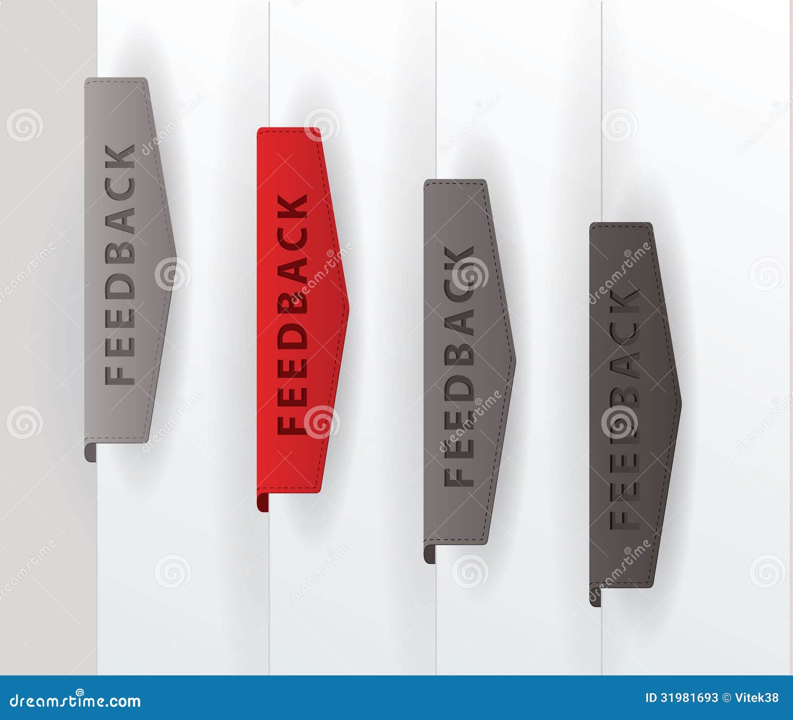 Four Feedback Buttons. Colorfully Ribbons in Modern Design Stock Vector ...