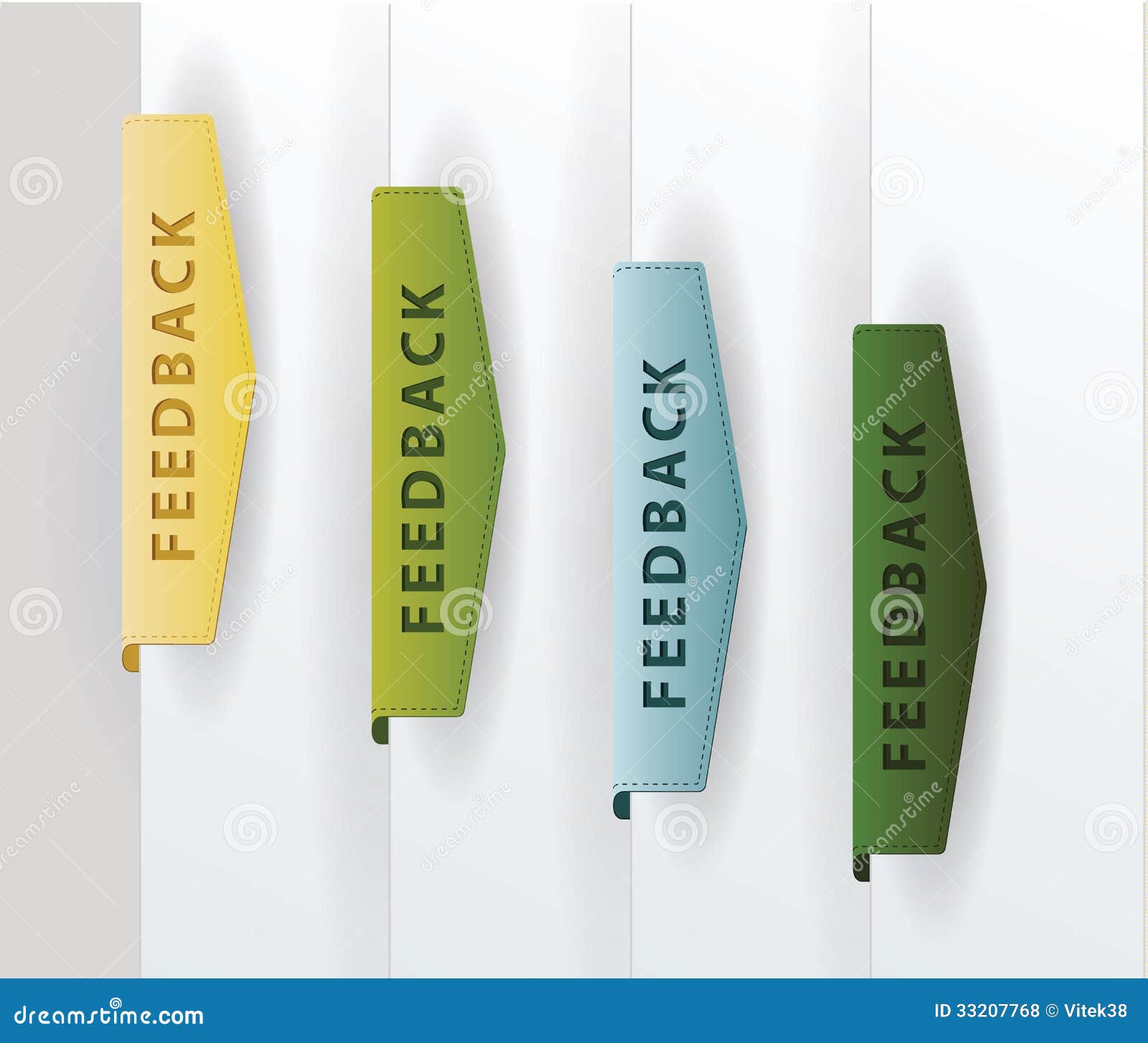 Four Feedback Buttons. Colorfully Ribbons in Modern Design Stock Vector ...