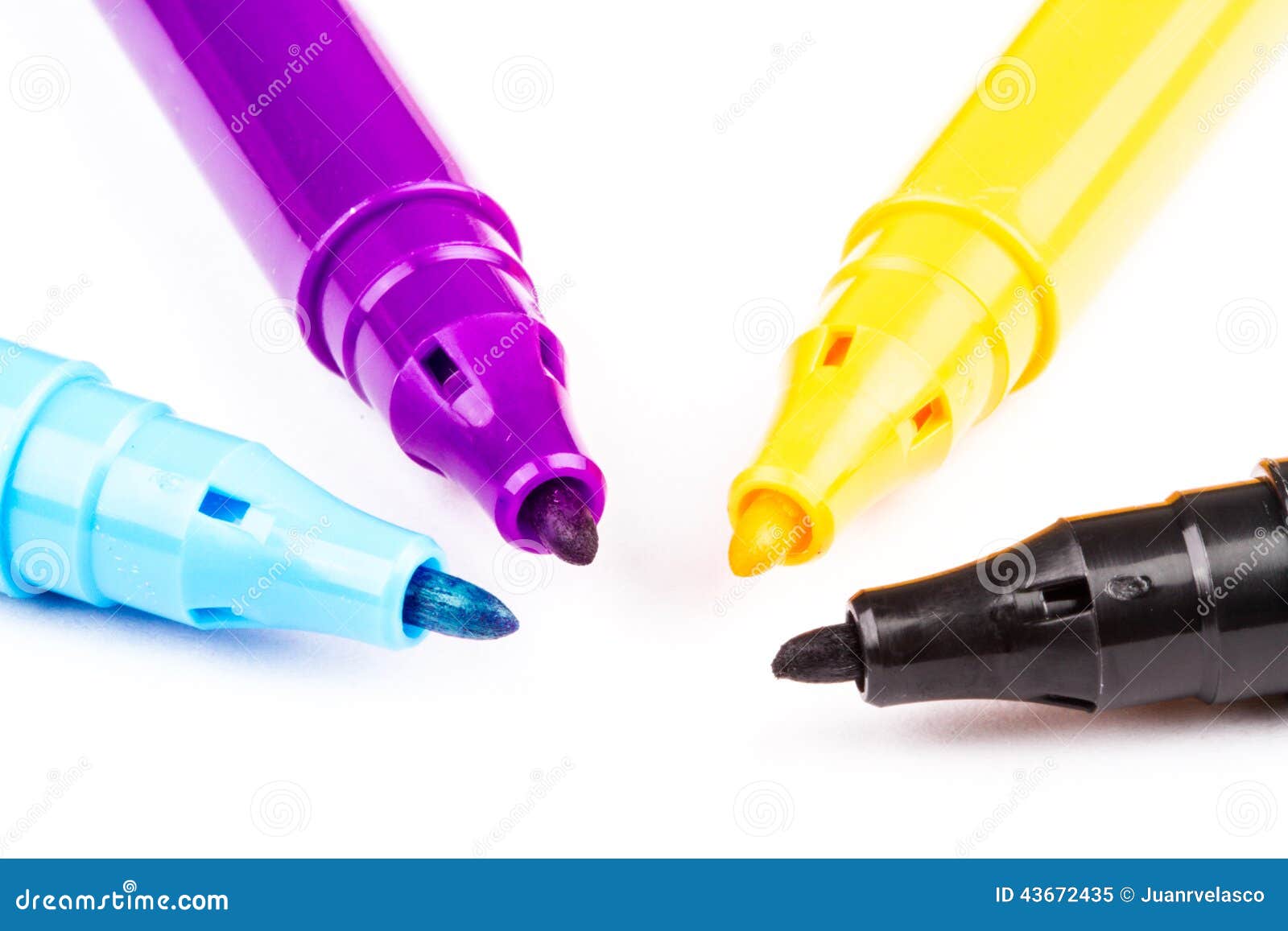Four Felt-tip Pens with CMYK Primary Colors Stock Image - Image of ...