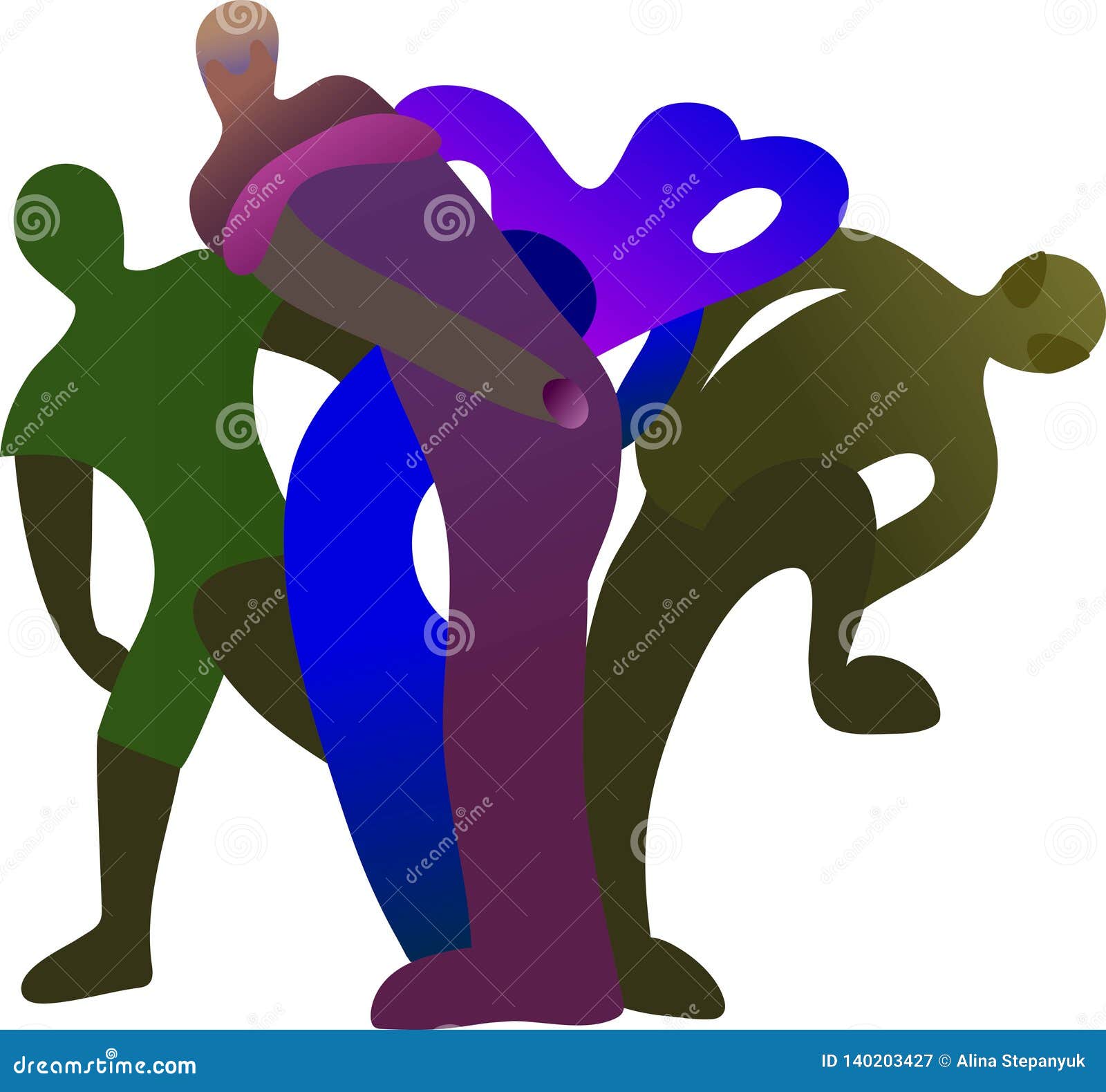 Four Figures. a Group of People. Vector Graphics Stock Vector ...