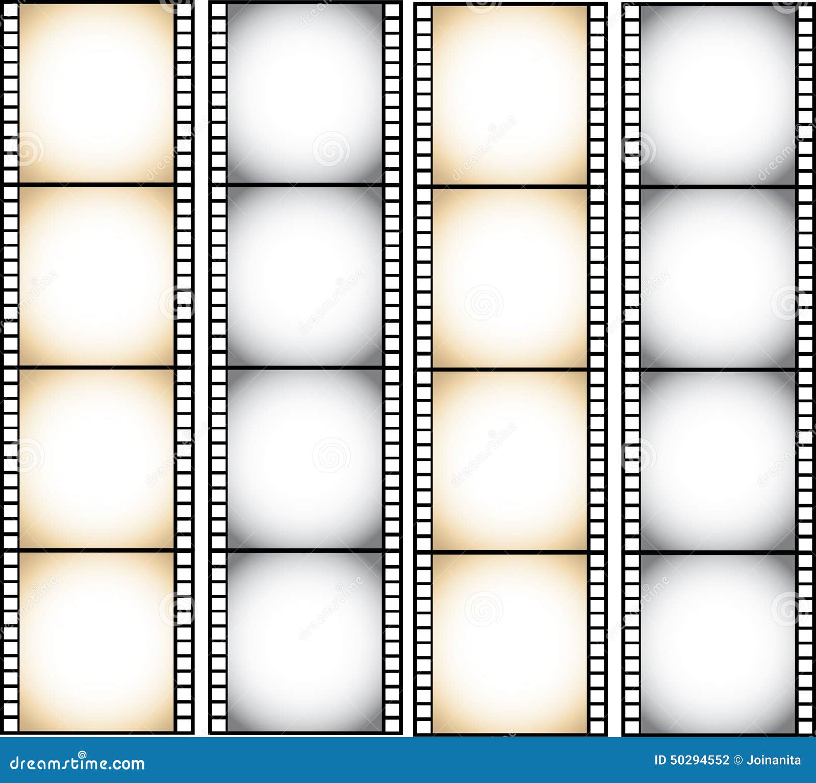 Four Filmstrip Illustration Isolated on White Background Stock Vector - Illustration of strip ...