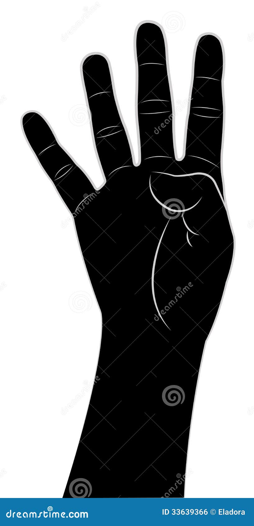 Four Fimgers Up, Hand Vector Stock Vector - Illustration of index ...