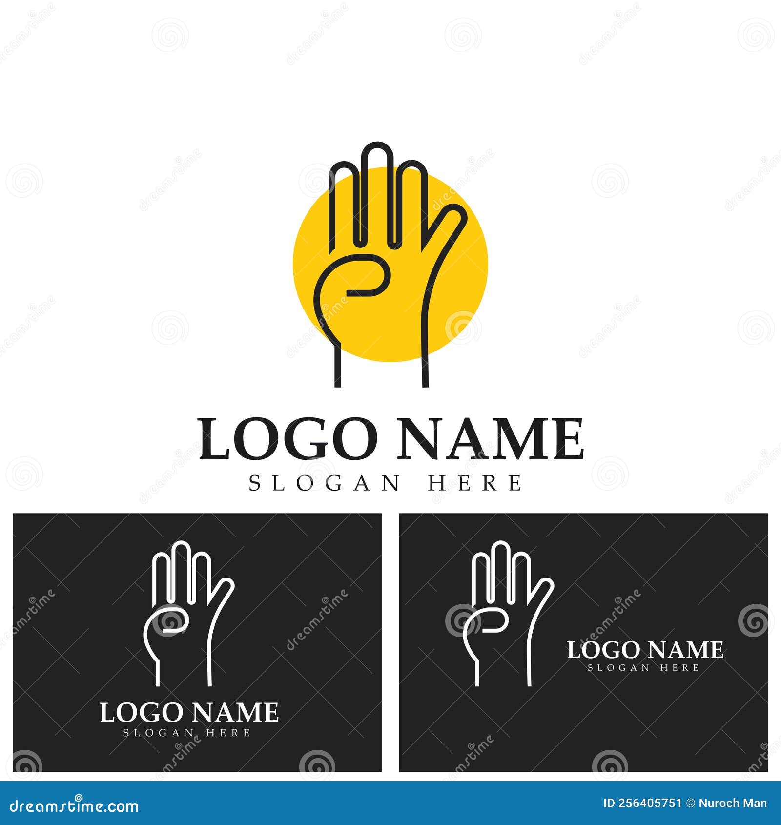 Four Finger Hand Gesture Logo Vector Icon. Stock Vector - Illustration ...