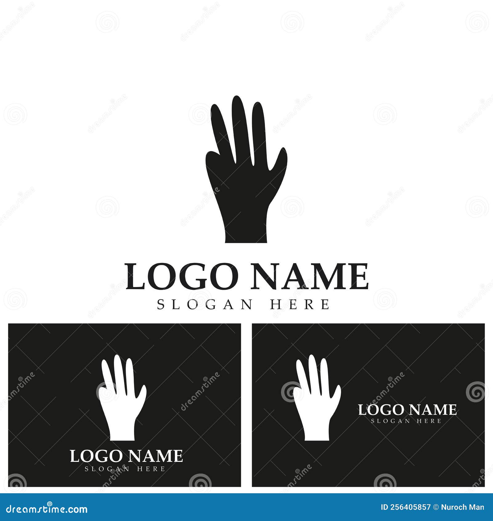 Four Finger Hand Gesture Logo Vector Icon. Stock Vector - Illustration ...
