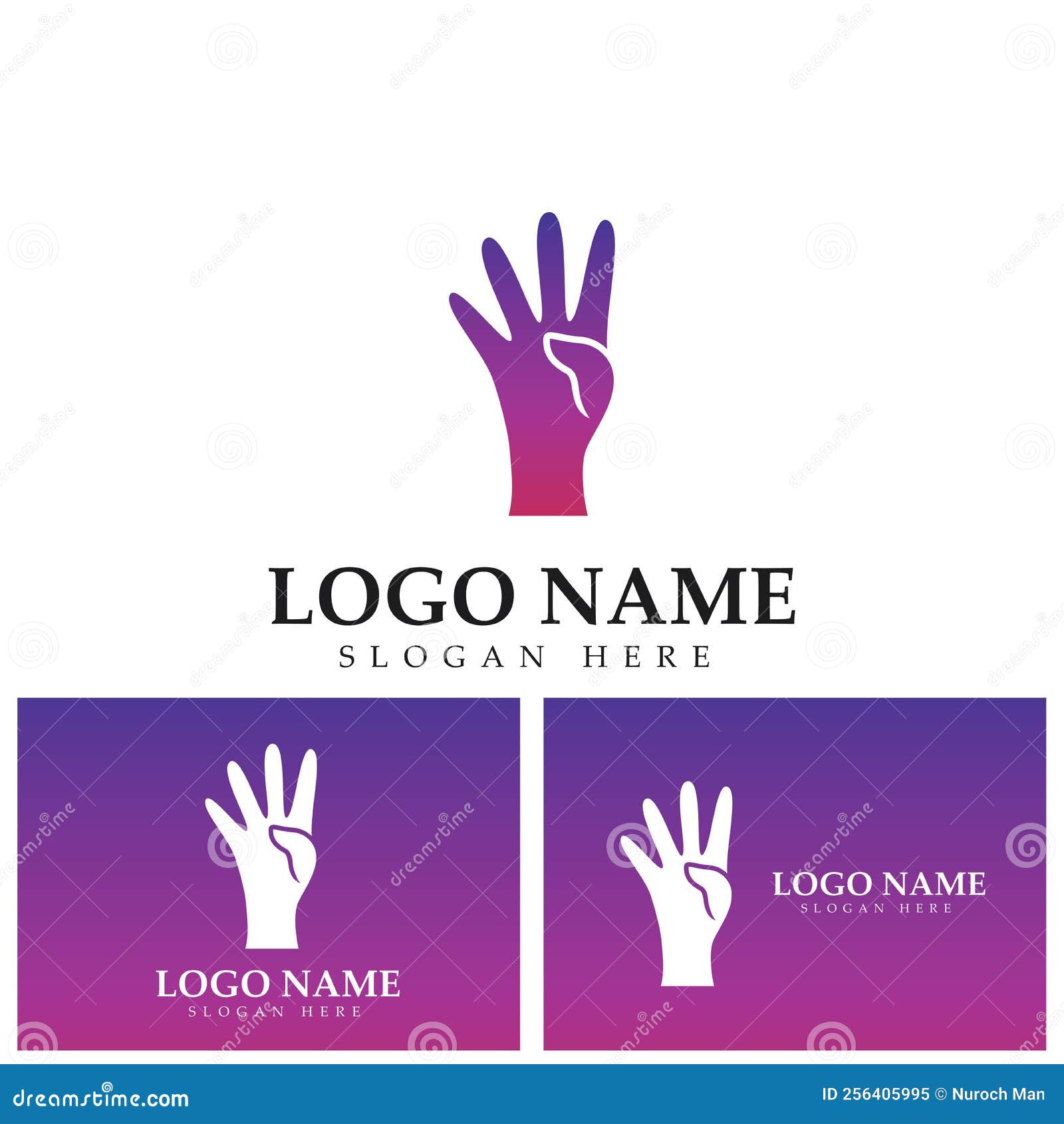 Four Finger Hand Gesture Logo Vector Icon. Stock Vector - Illustration ...