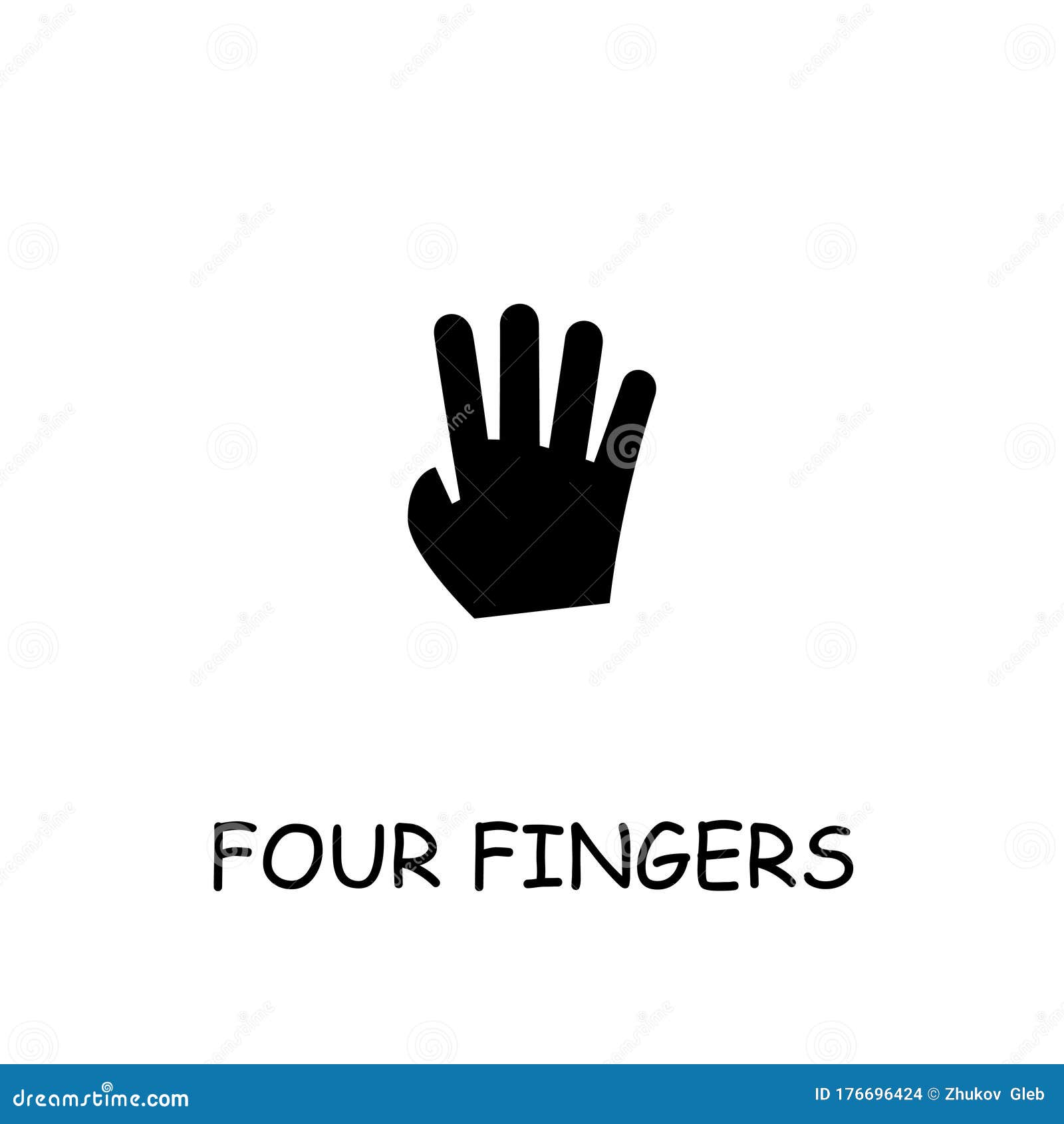 Four Fingers Flat Vector Icon Stock Illustration - Illustration of ...