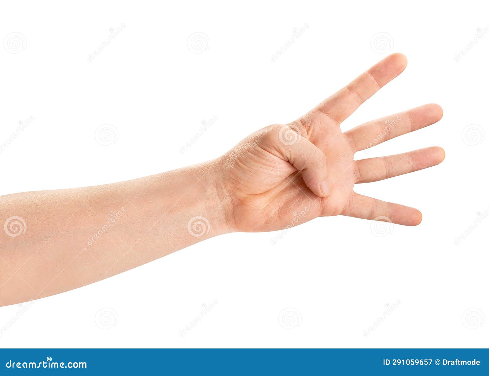 Four fingers gesture stock image. Image of clipping - 291059657