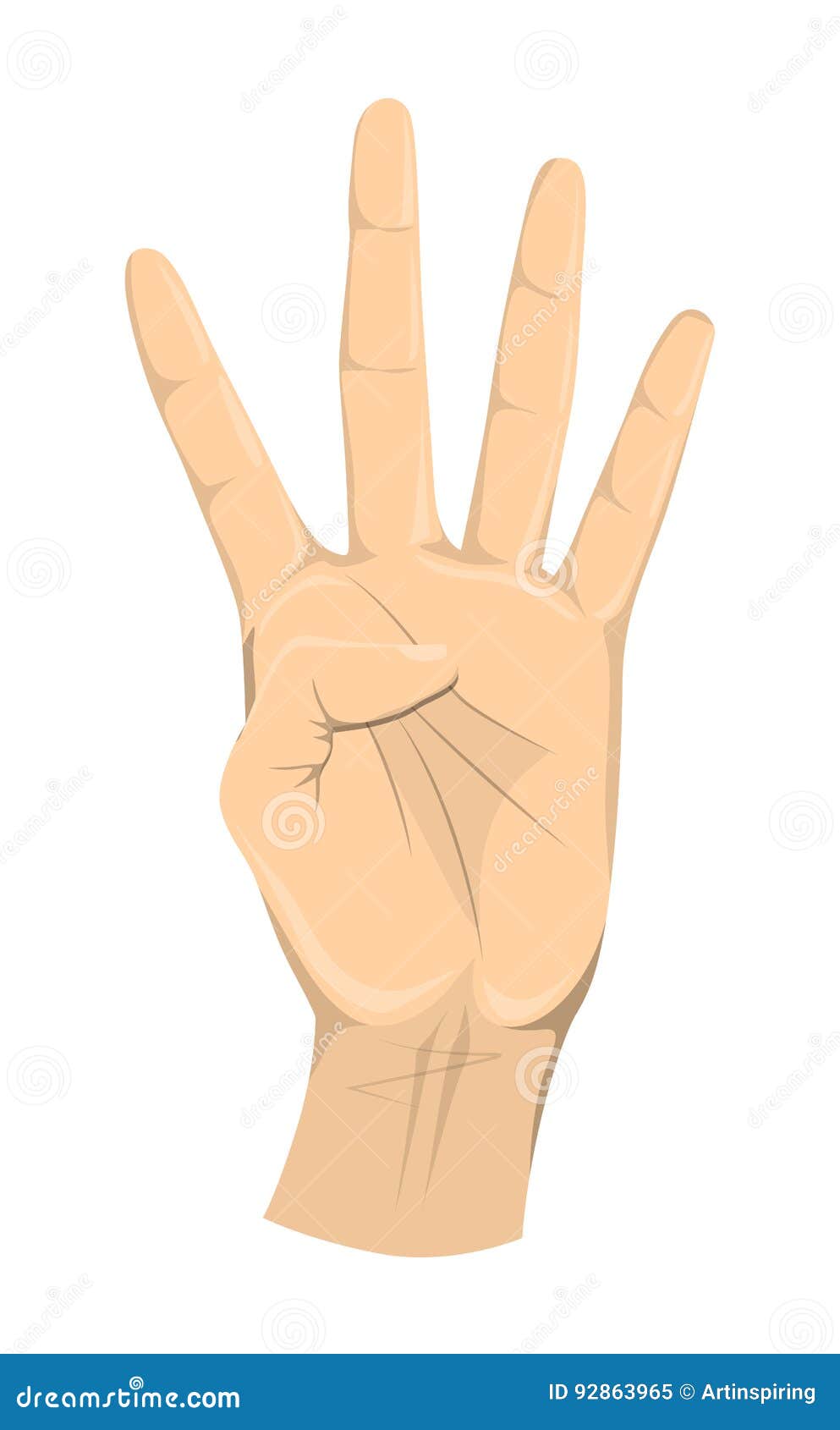 Four Fingers Gesture Solid Icon, Gestures Concept, Vulcan Salute Hand ...