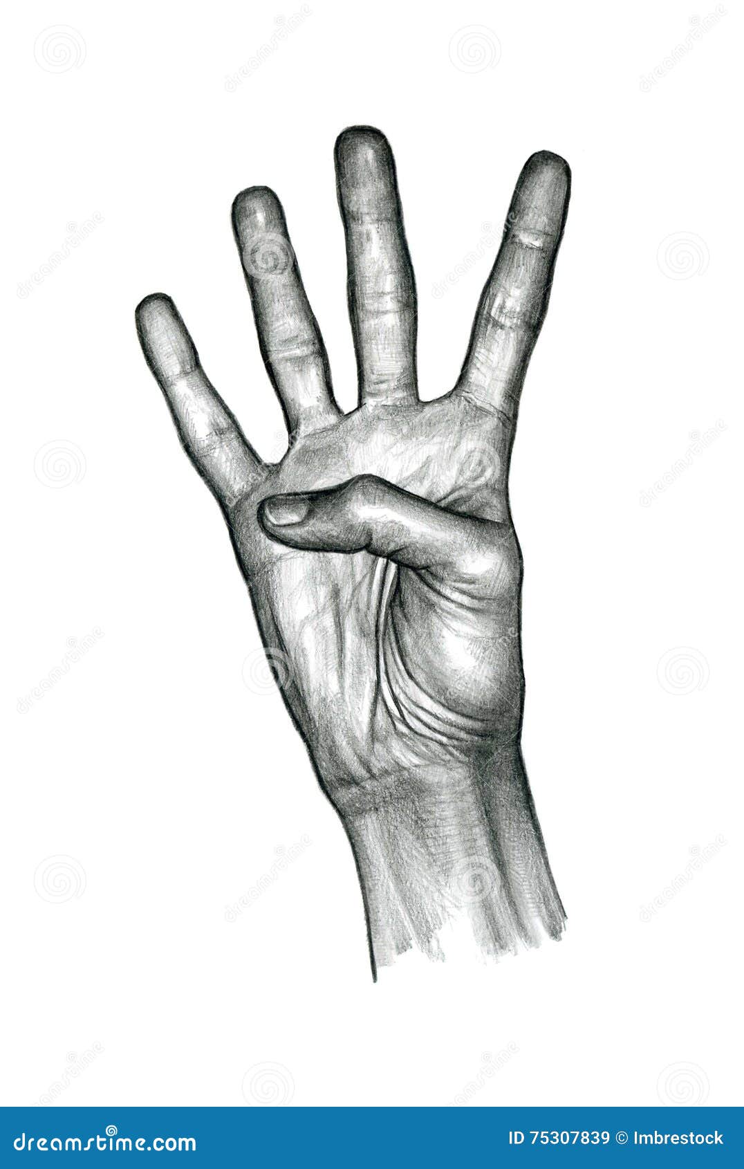 Four Fingers Gesture Line And Solid Icon, Gestures Concept, Vulcan ...