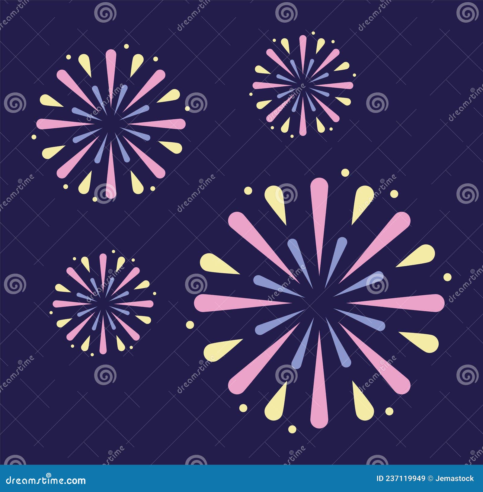 Four Fireworks Explosion Icons Stock Vector - Illustration of night ...