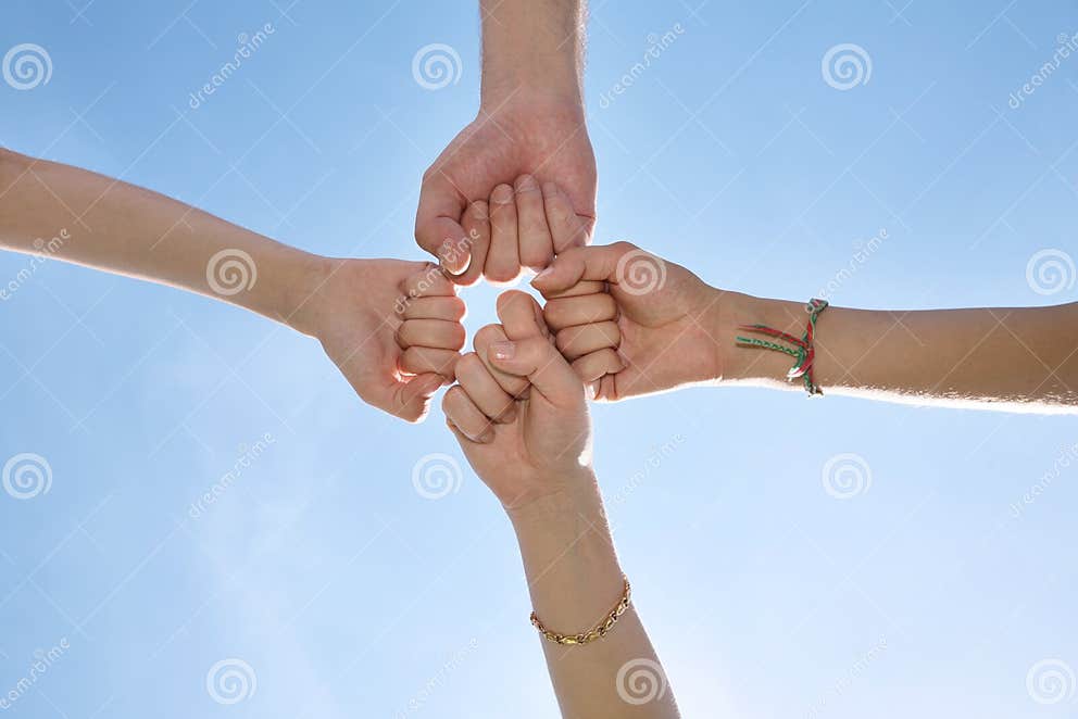 Four fists stock image. Image of praying, pressure, rights - 2572679