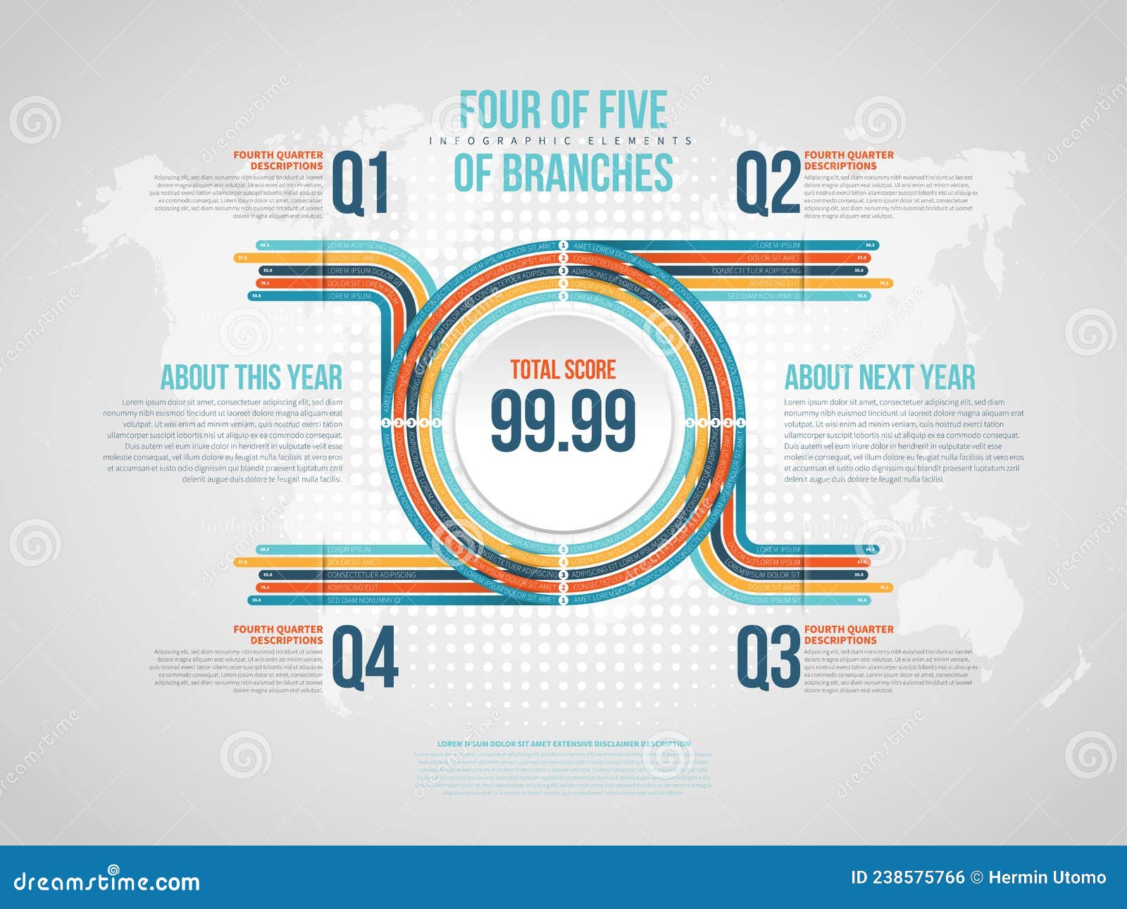 Four of Five Branches Infographic Stock Vector - Illustration of ...