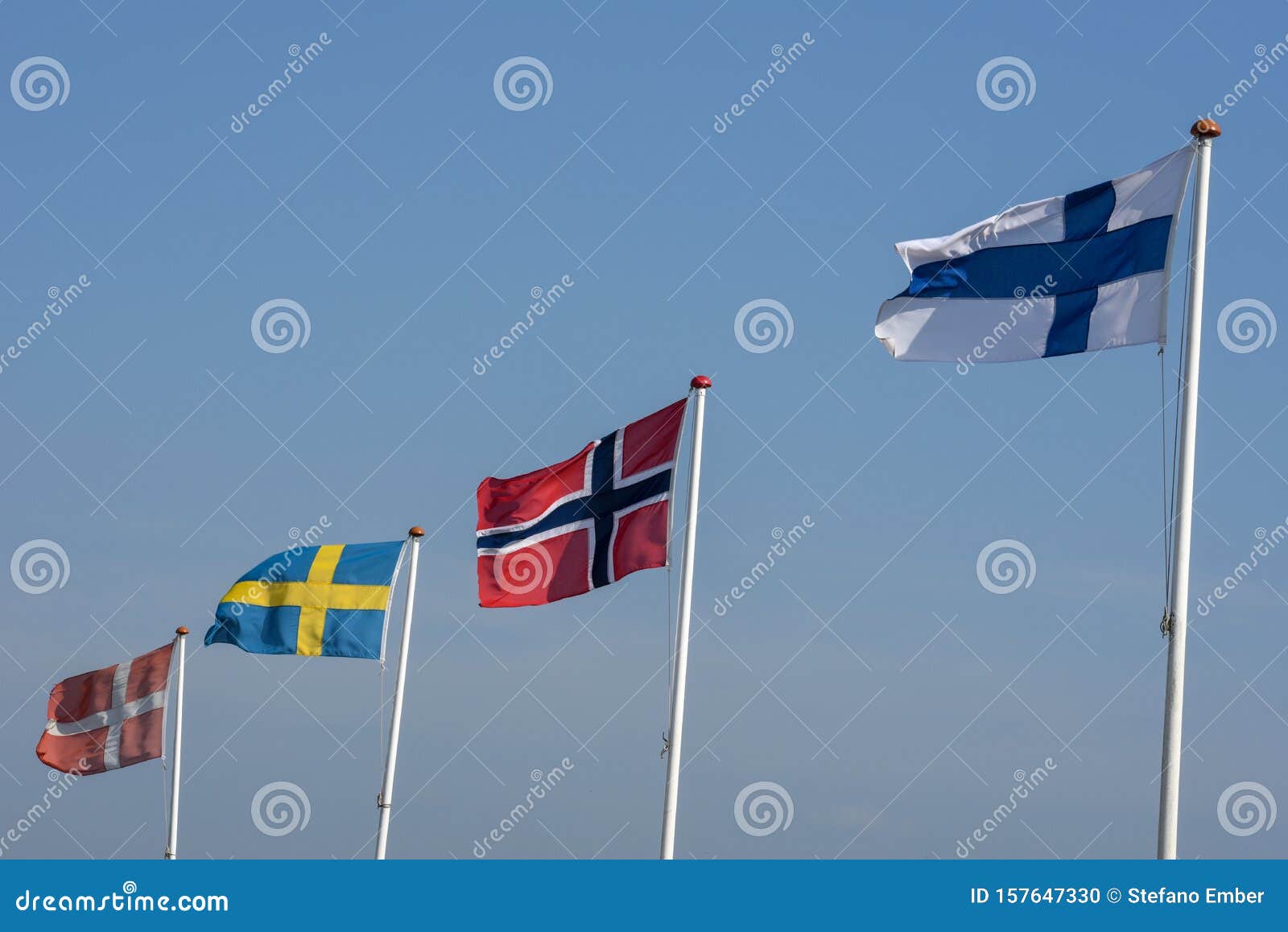 Flags of the Scandinavian Countries Stock Photo - Image of finnland ...