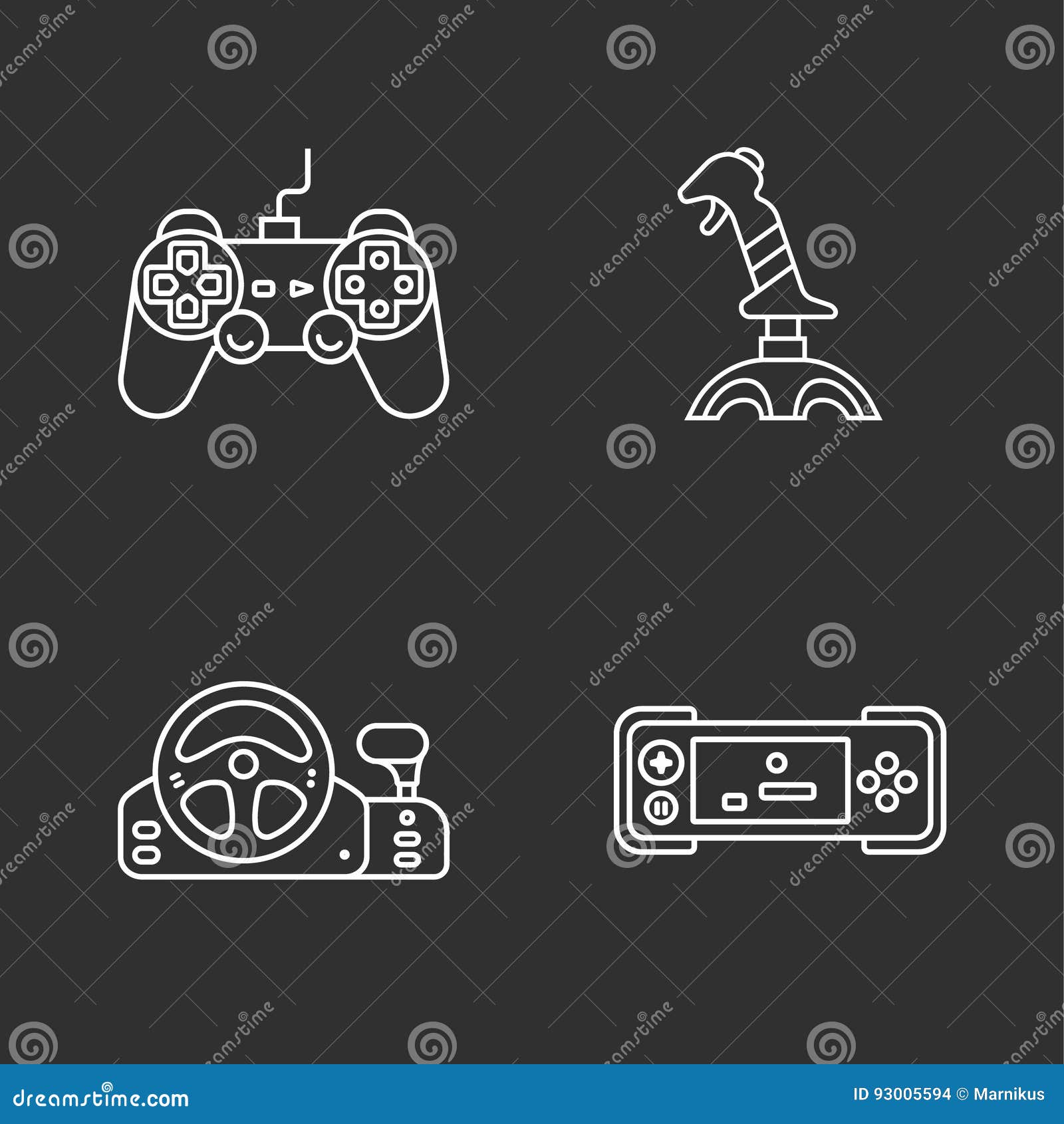 Four flat game icons stock vector. Illustration of element - 93005594