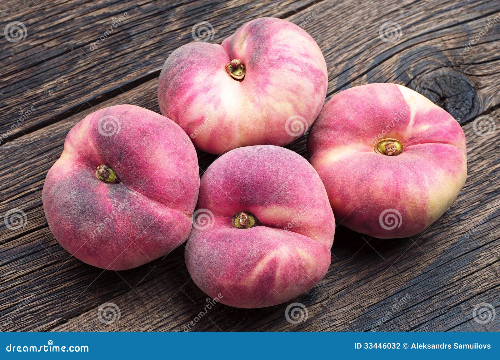 Four flat peaches stock photo. Image of gourmet, diet - 33446032