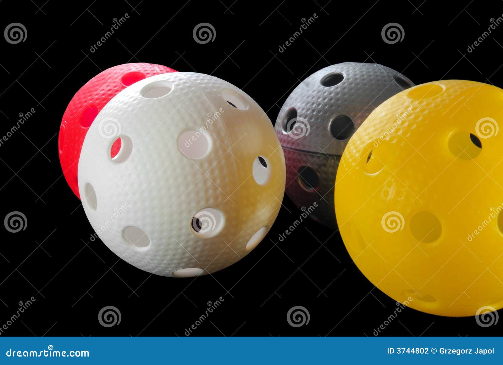 Four Floorball Balls Isolated Stock Photo - Image of ball, teamsport ...