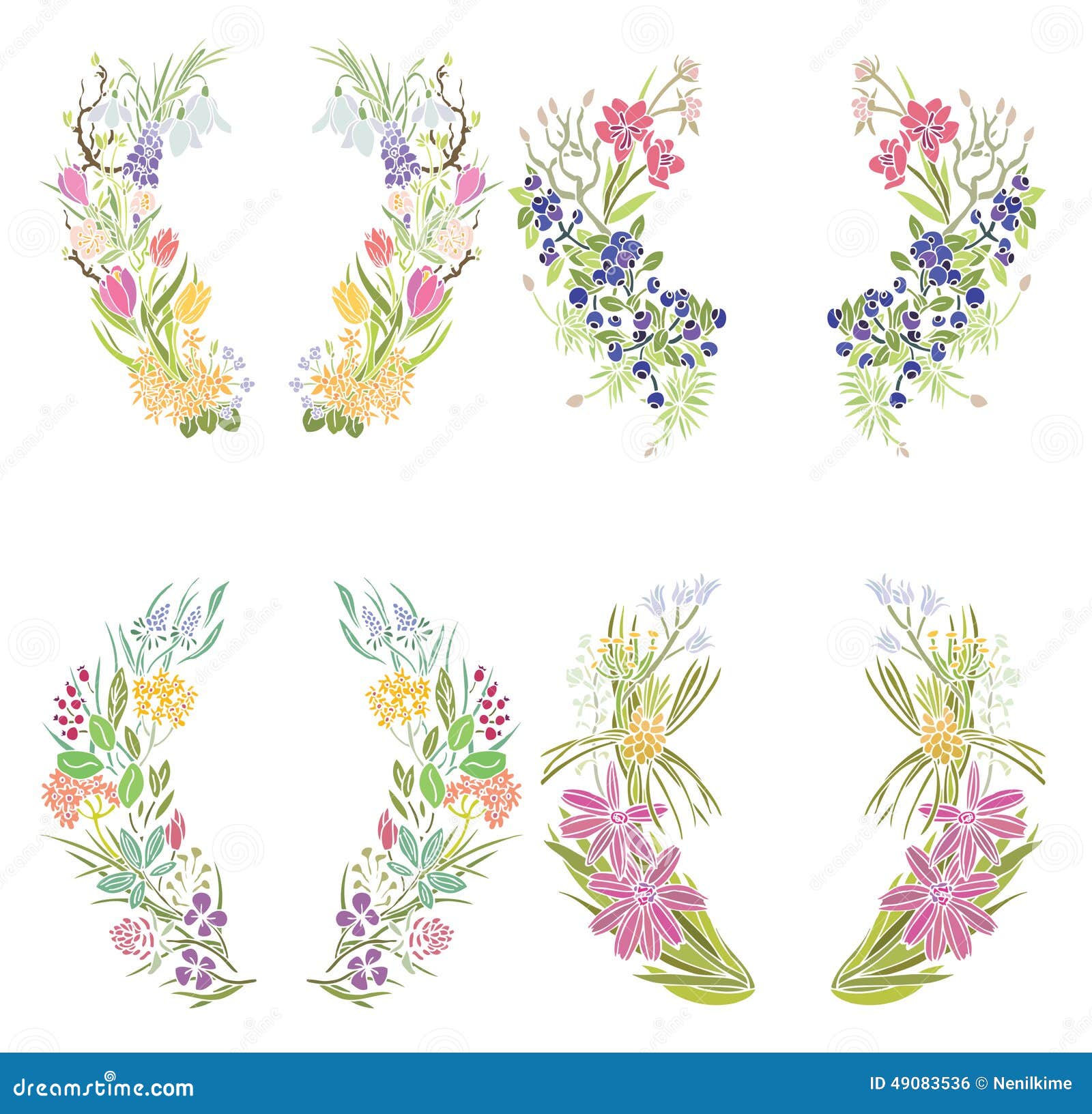 Four floral frames stock vector. Illustration of leaf - 49083536