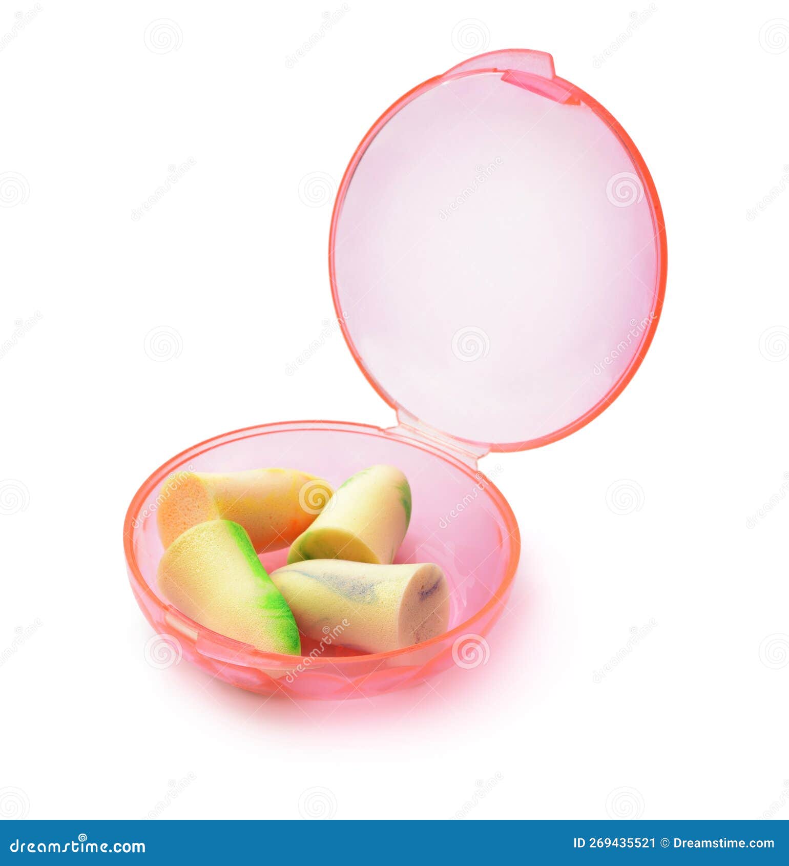 Four Foam Ear Plugs in Plastic Container Stock Image - Image of object ...