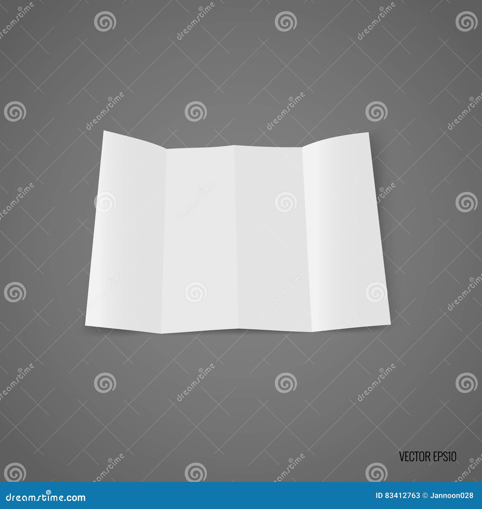 Four - Fold White Template Paper. Vector Illustration Stock Vector ...