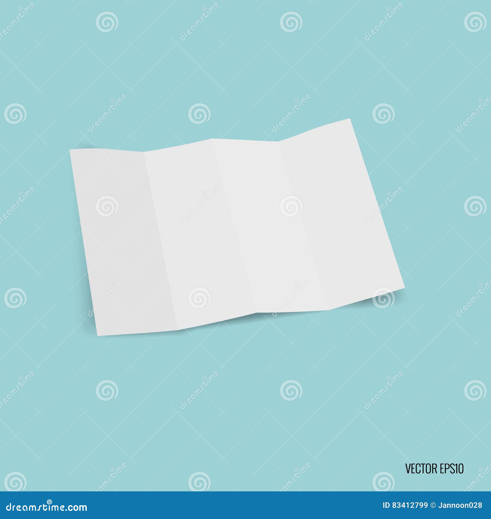 Four - Fold White Template Paper. Vector Illustration Stock Vector ...