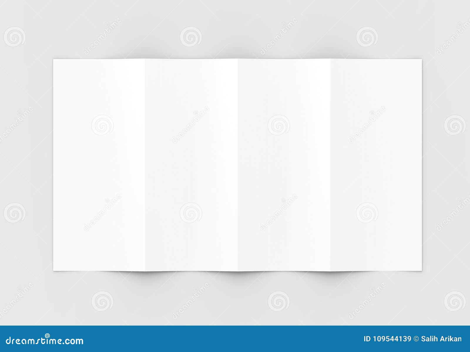 Four Folded - 4-Fold - Vertical Brochure Mock-up Isolated on Soft Gray ...