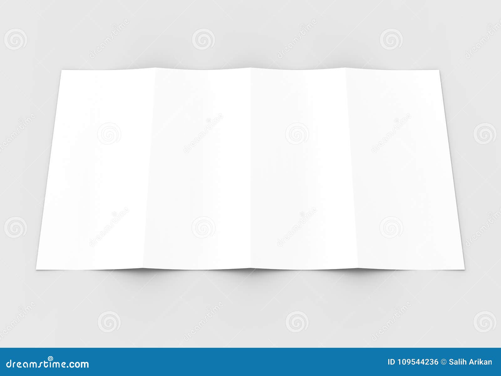 Four Folded - 4-Fold - Vertical Brochure Mock-up Isolated On Soft Gray ...