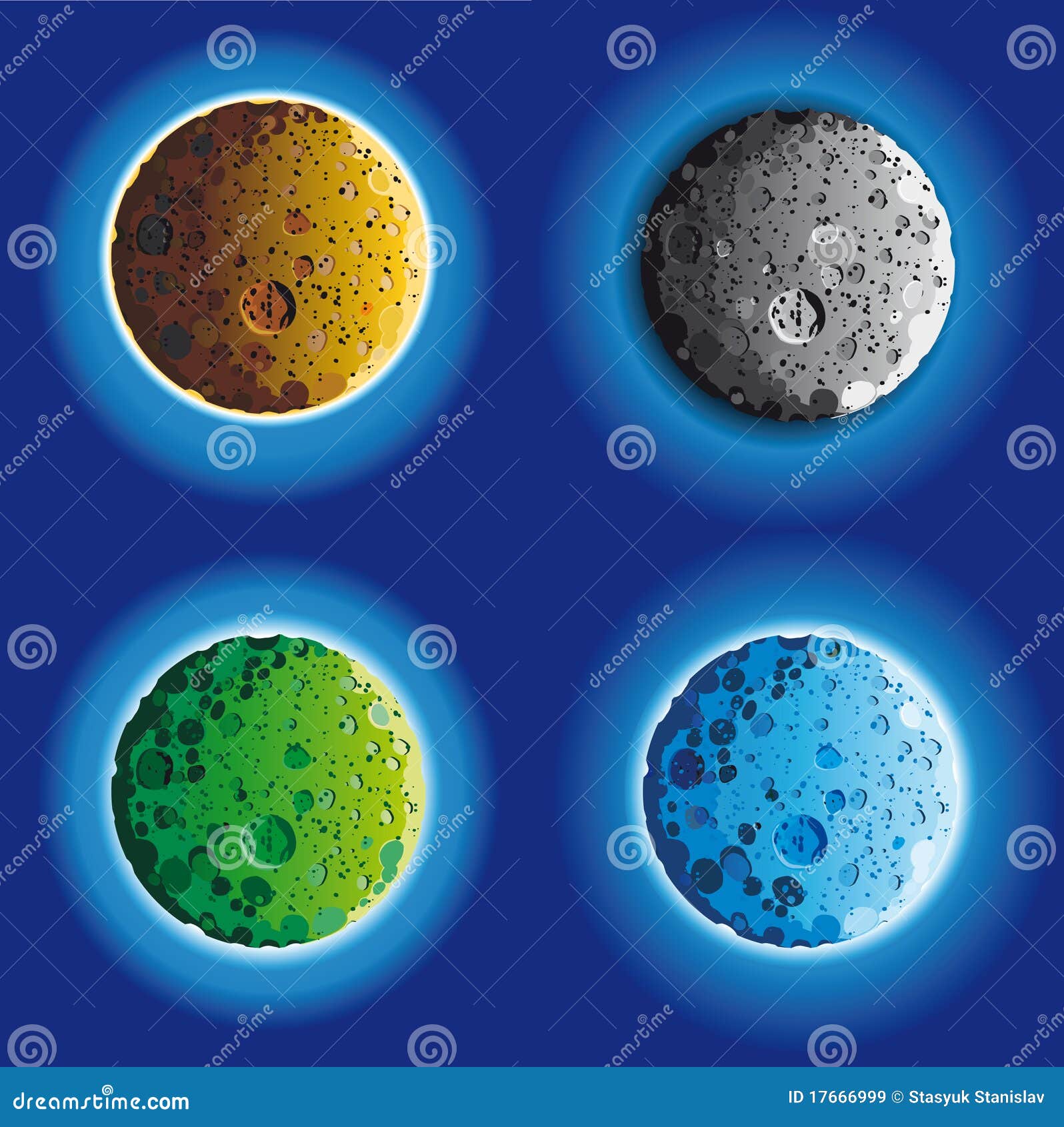Four fool moon surface stock vector. Illustration of meteor - 17666999