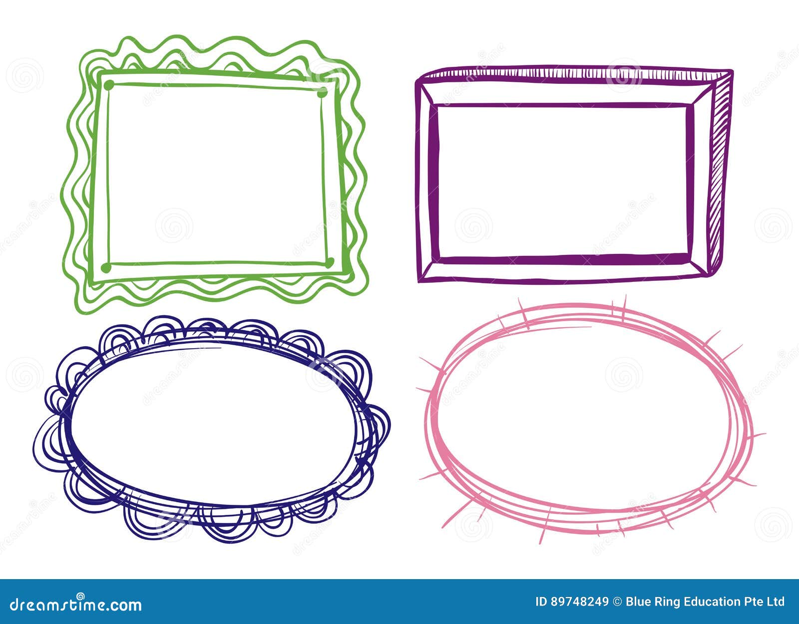 Four Frame Designs on White Background Stock Vector - Illustration of ...