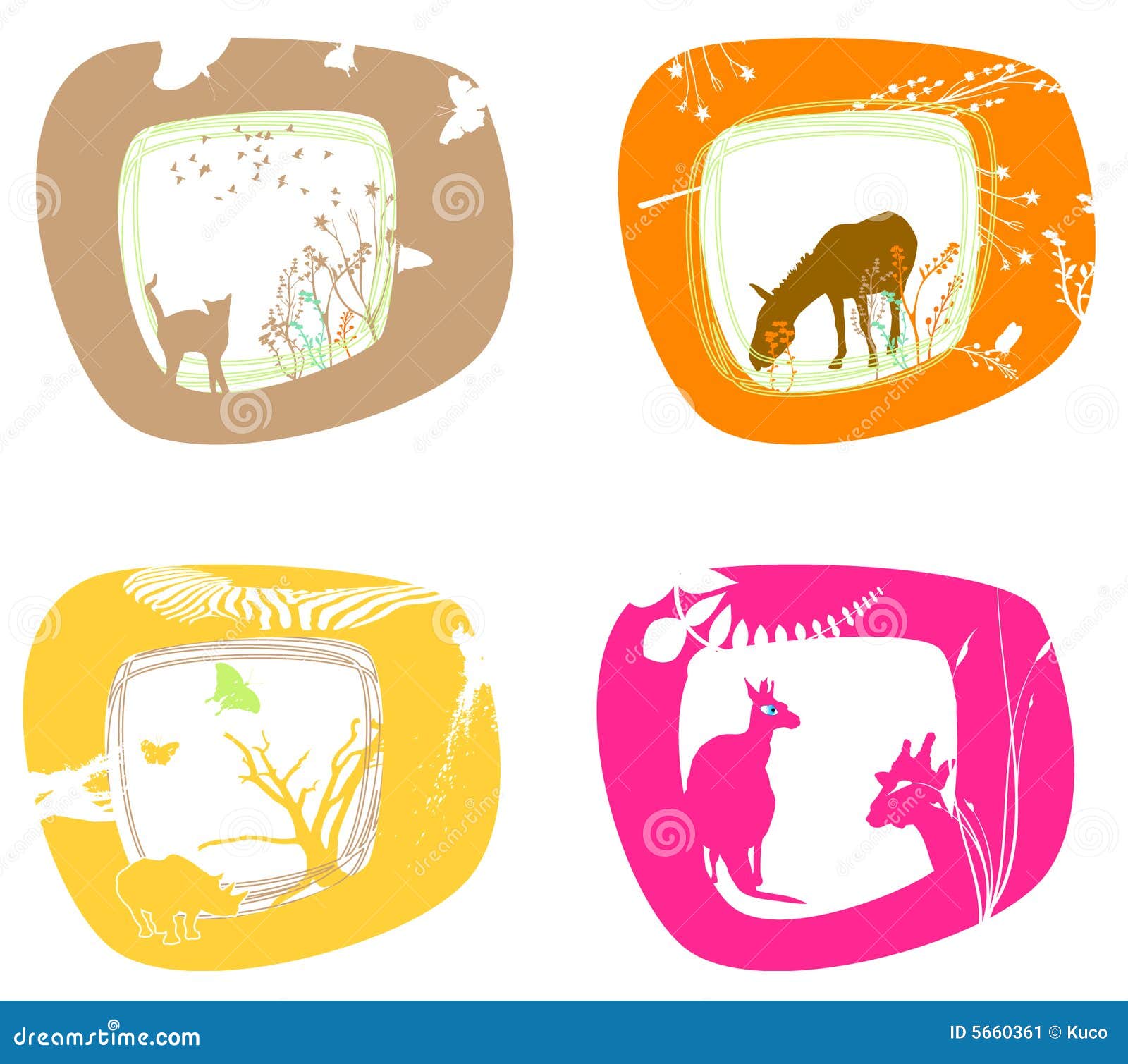 Four frames 2 stock vector. Illustration of abstract, floral - 5660361