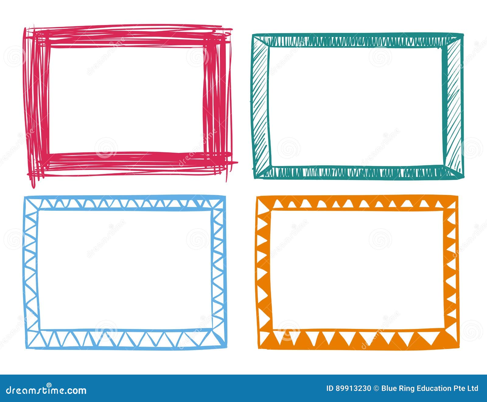 Four Frames in Different Colors Stock Illustration - Illustration of ...