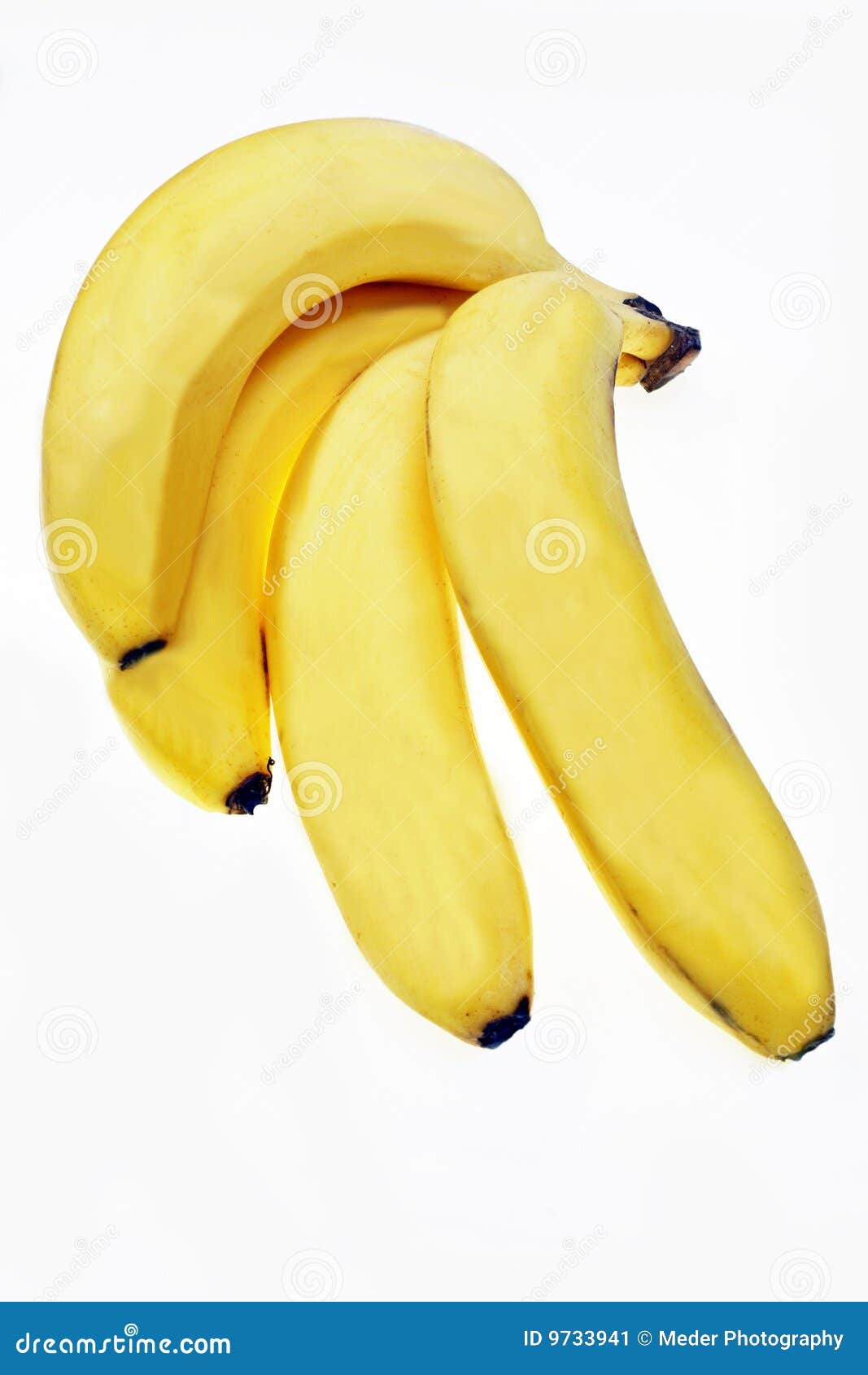 Four fresh bananas stock image. Image of front, nutritious - 9733941