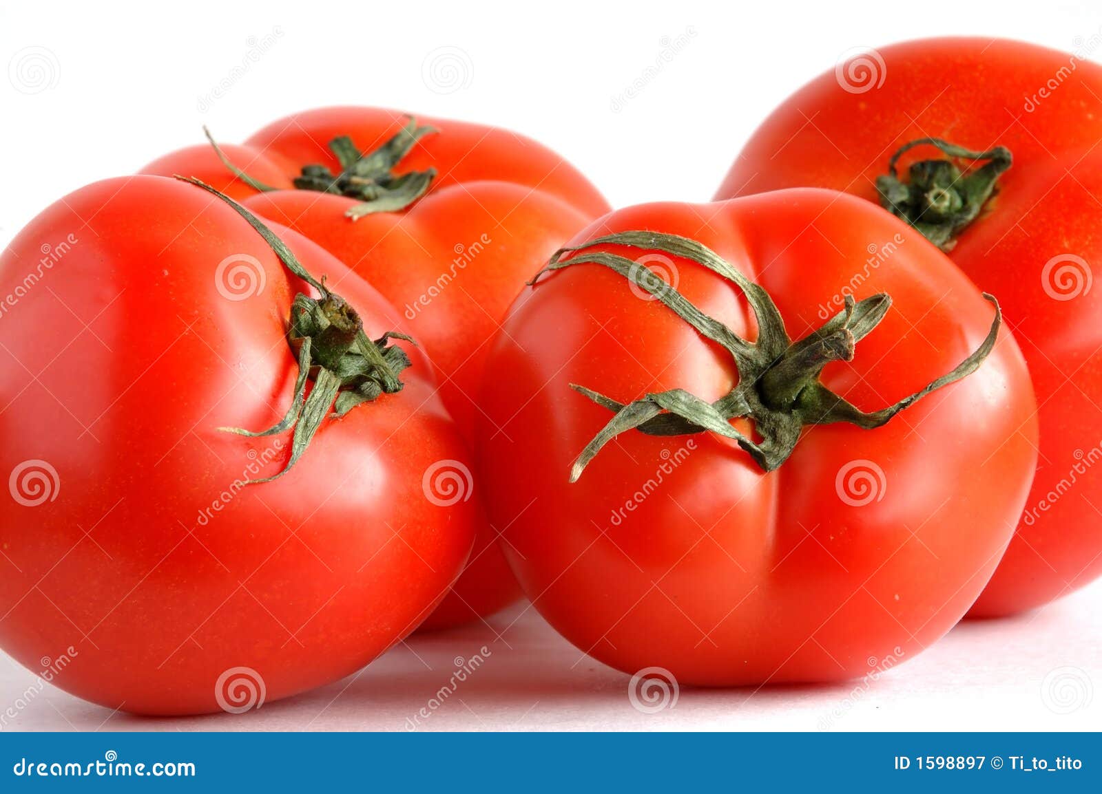Four fresh tomatoes stock image. Image of healthy, delicious - 1598897