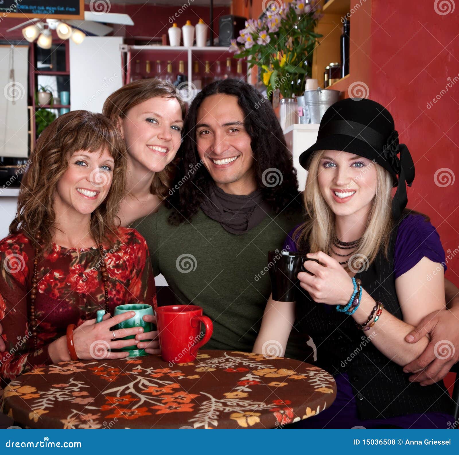 Four Friends stock photo. Image of cheerful, good, drink - 15036508