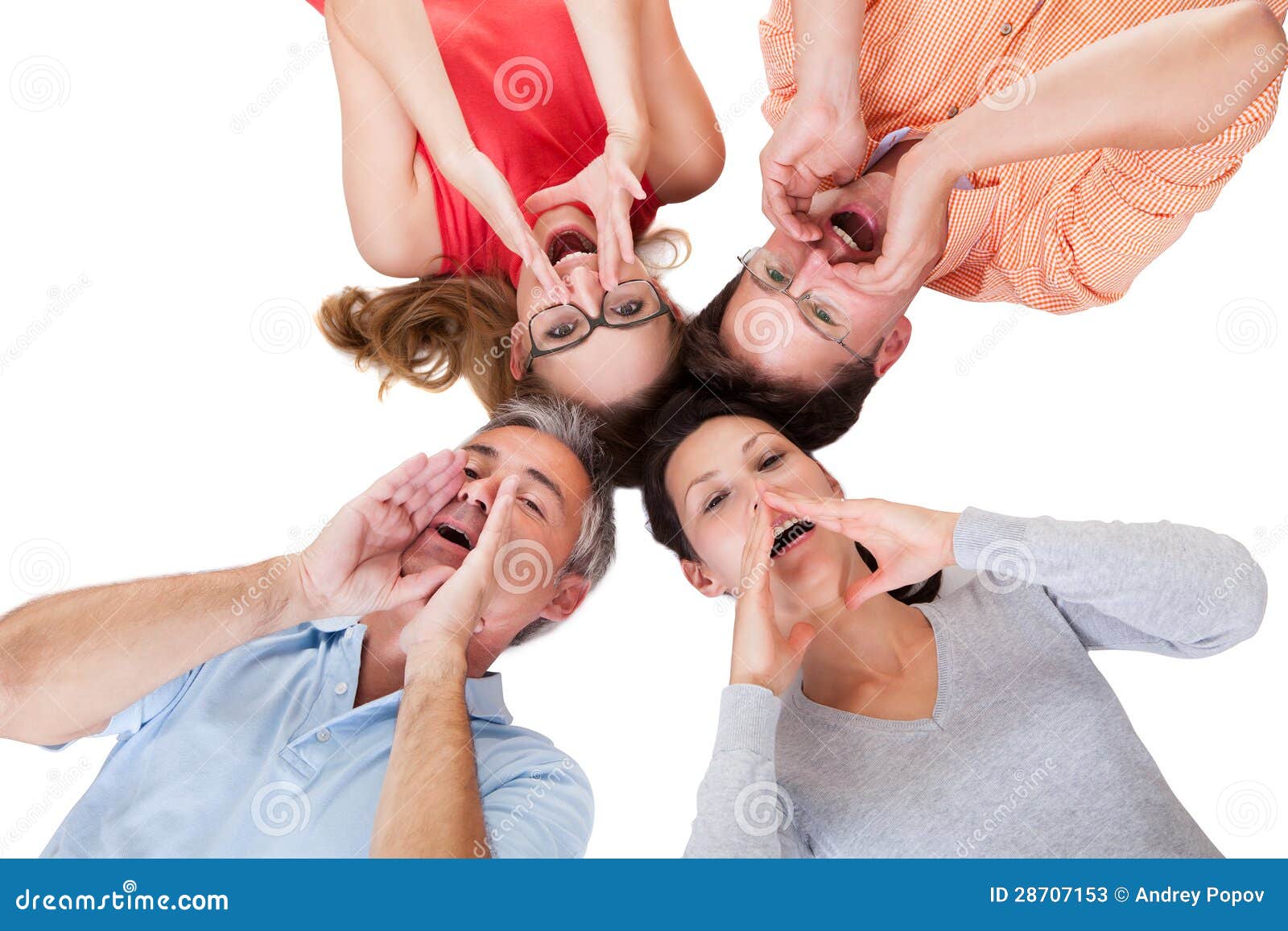Four friends calling out stock image. Image of head, person - 28707153