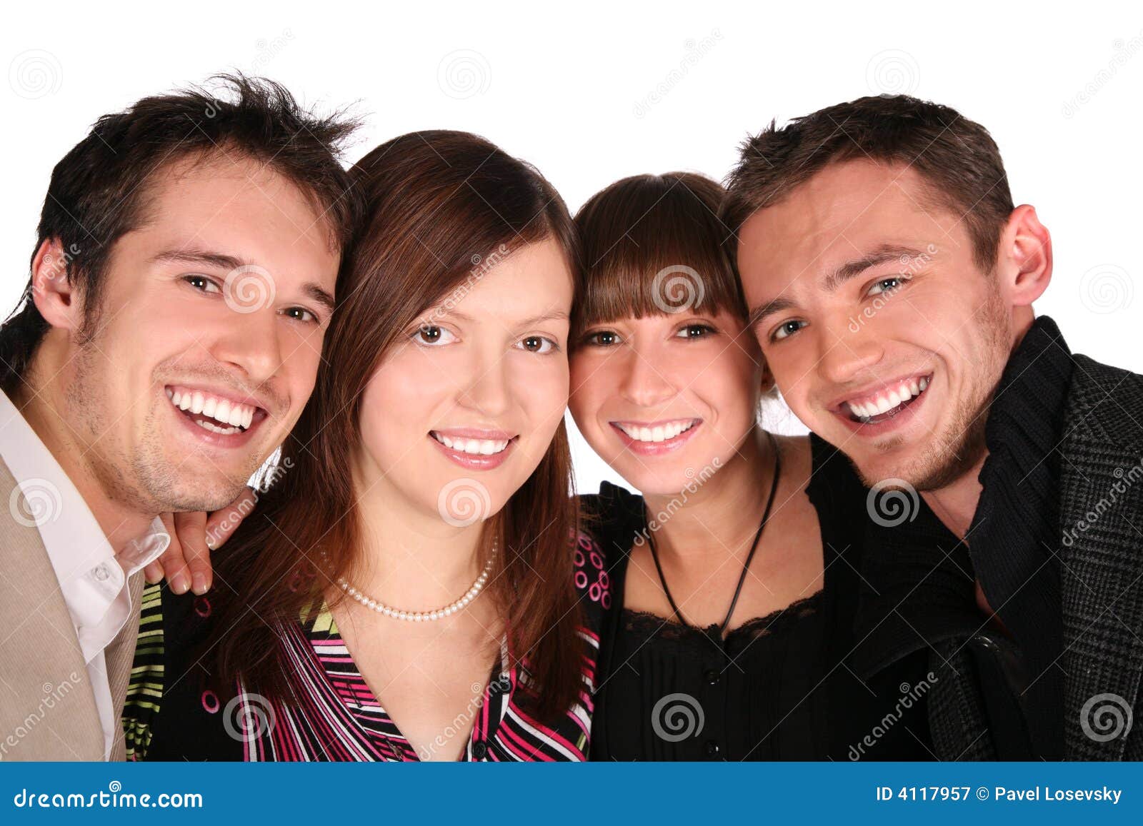 Four Friends Faces Close-up Stock Image - Image of girl, people: 4117957