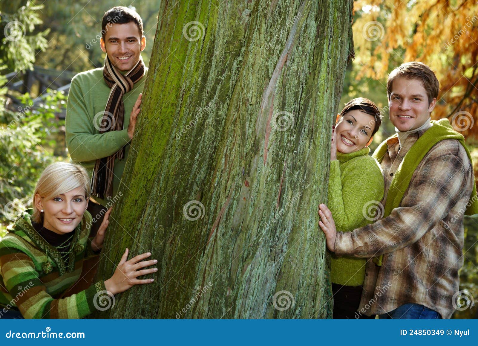 Four friends hiking stock image. Image of caucasian, horizontal - 24850349